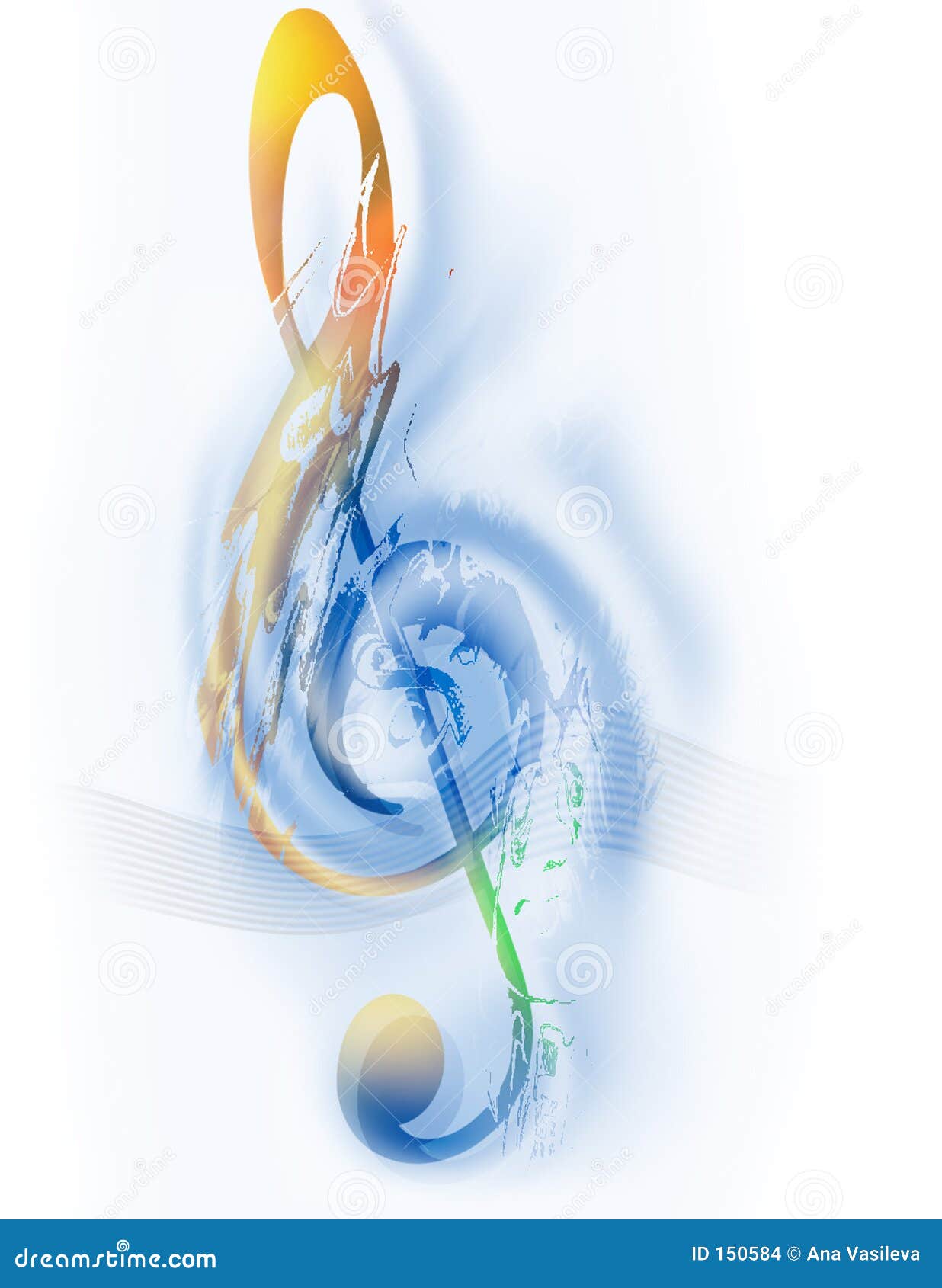 Music - Treble Clef - Digital Art Stock Illustration - Illustration of ...