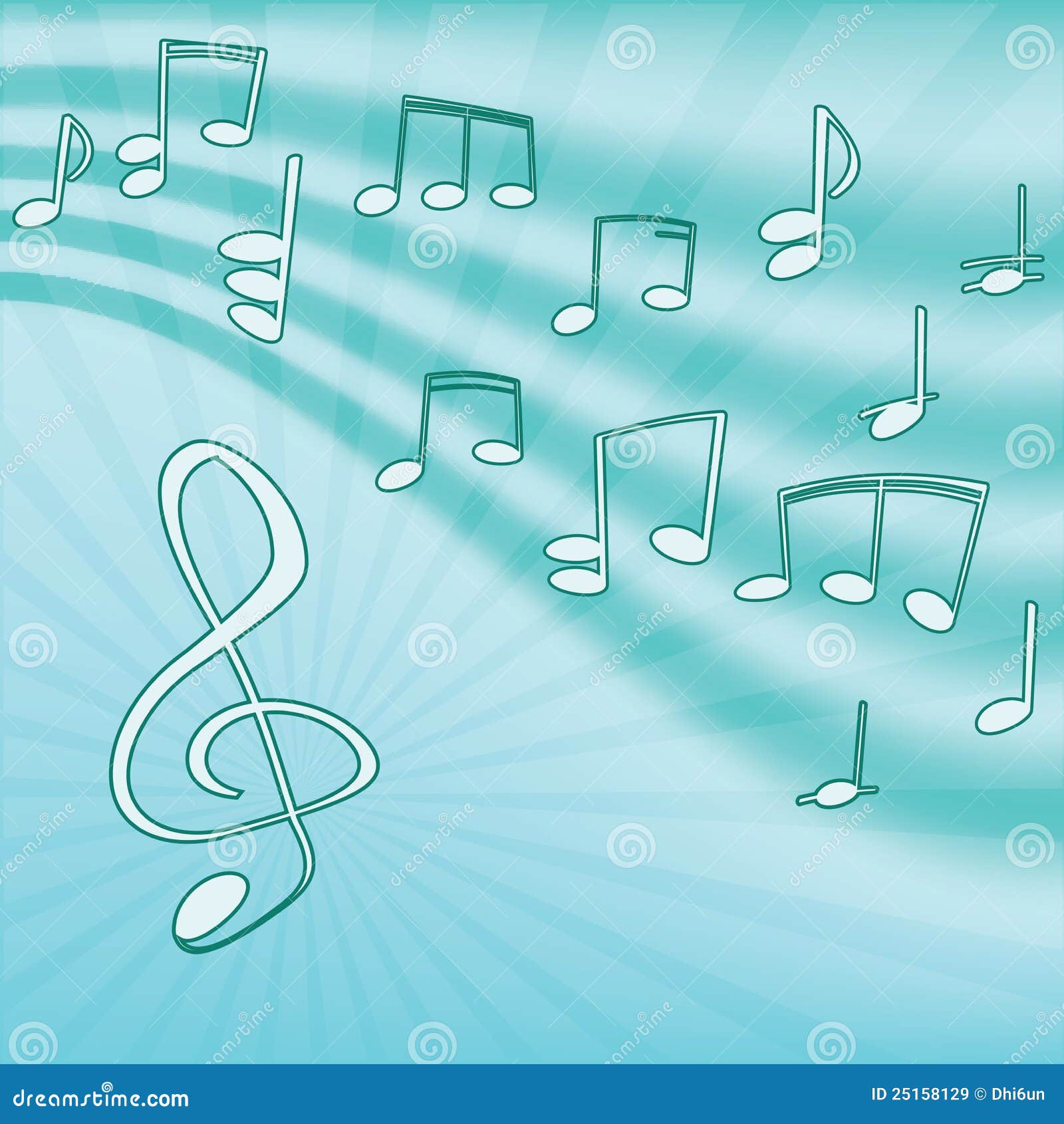 Music. Treble Clef and Notes. Stock Illustration - Illustration of ...