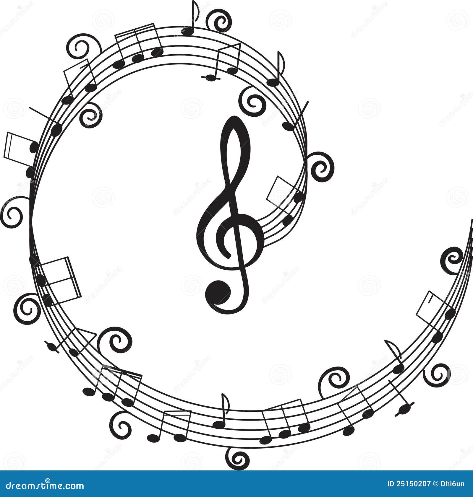 Music. Treble Clef And Notes For Your Design. Royalty Free Stock ...