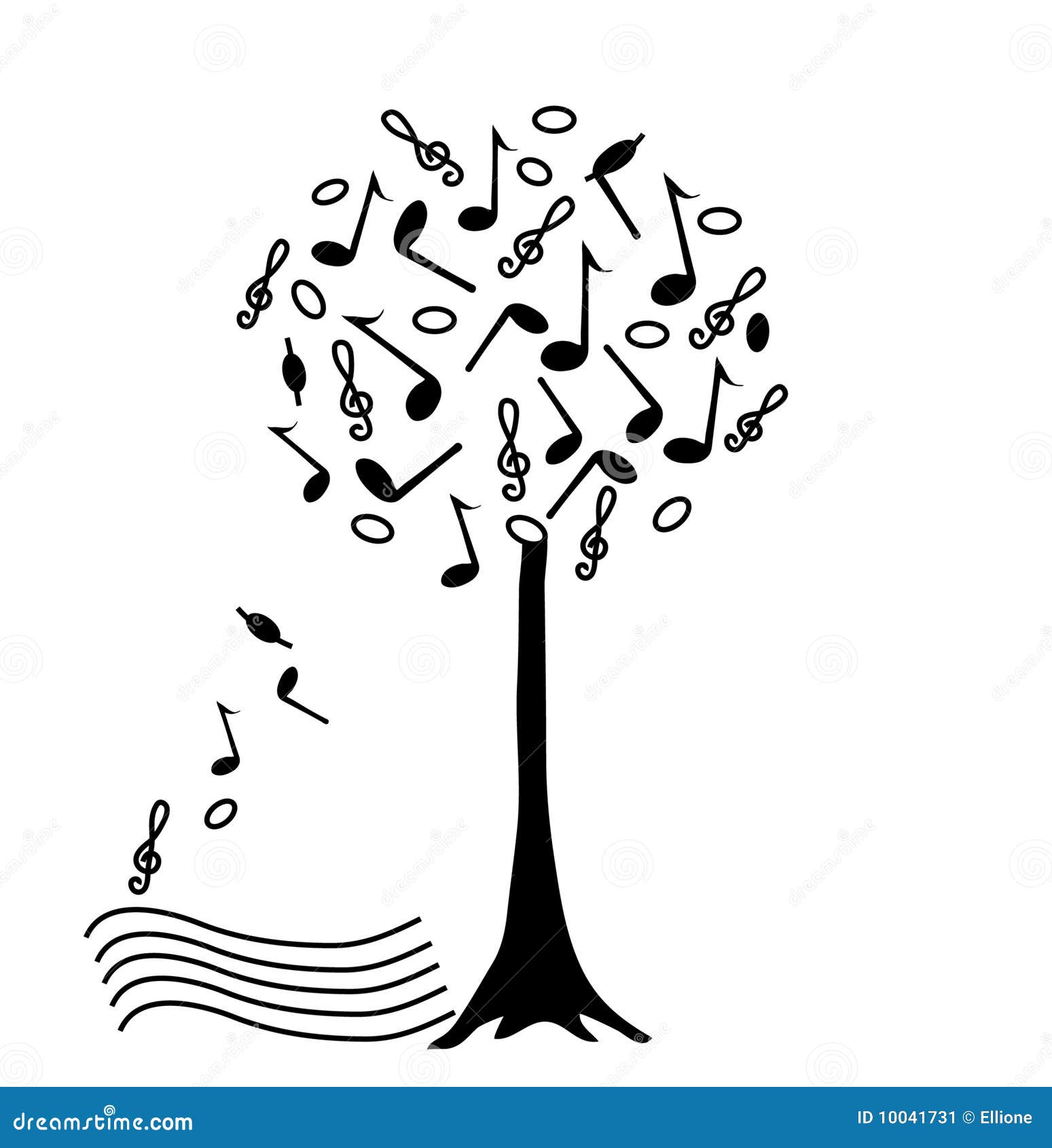 Music tree stock vector. Illustration of musical, cover - 10041731