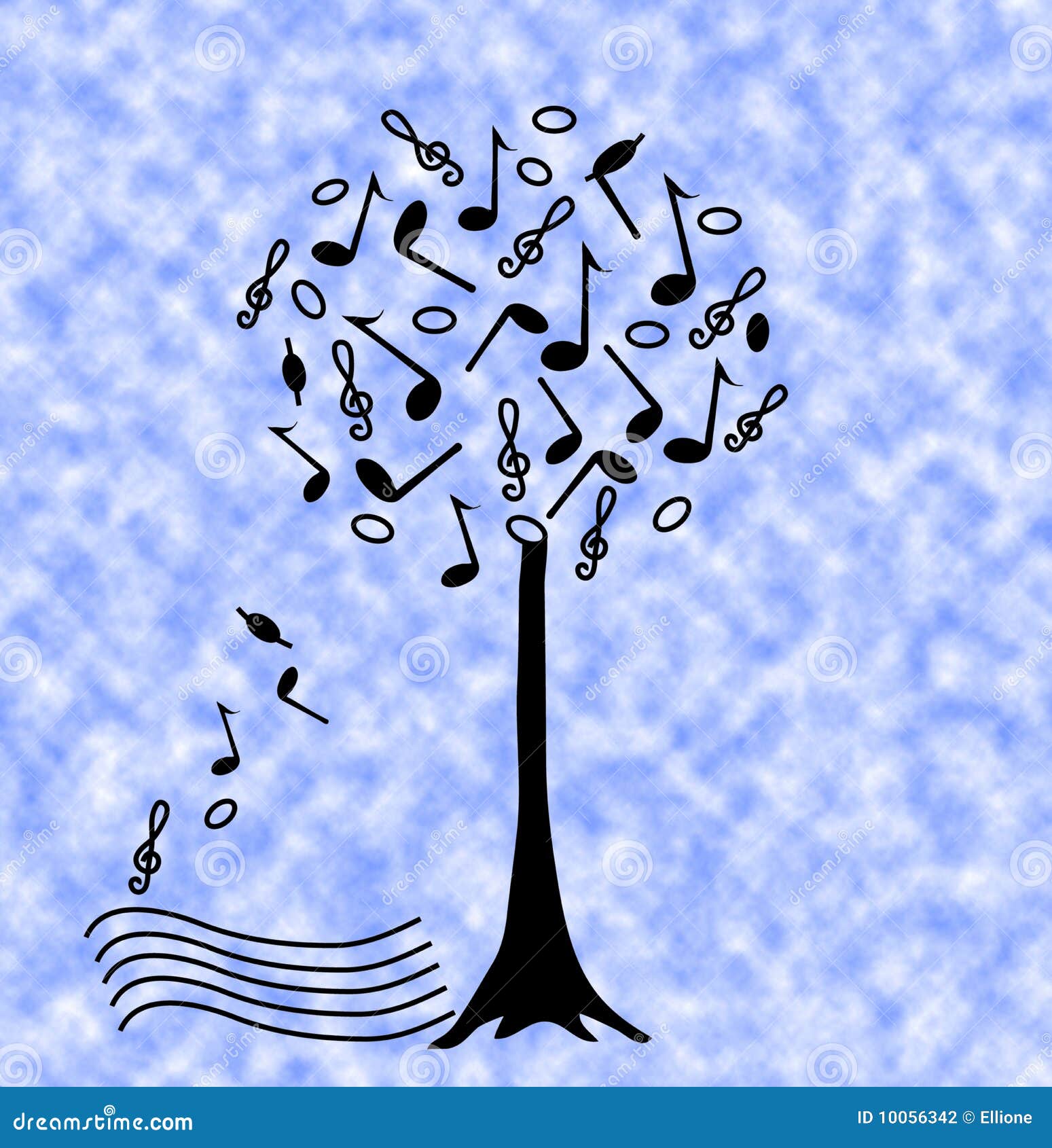 Music tree stock illustration. Illustration of isolated - 10056342