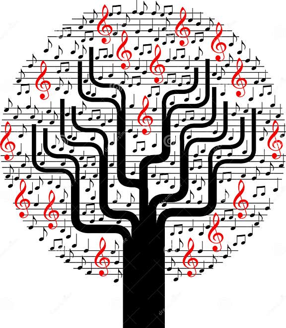 Music Tree stock vector. Illustration of vector, symbol - 5180571