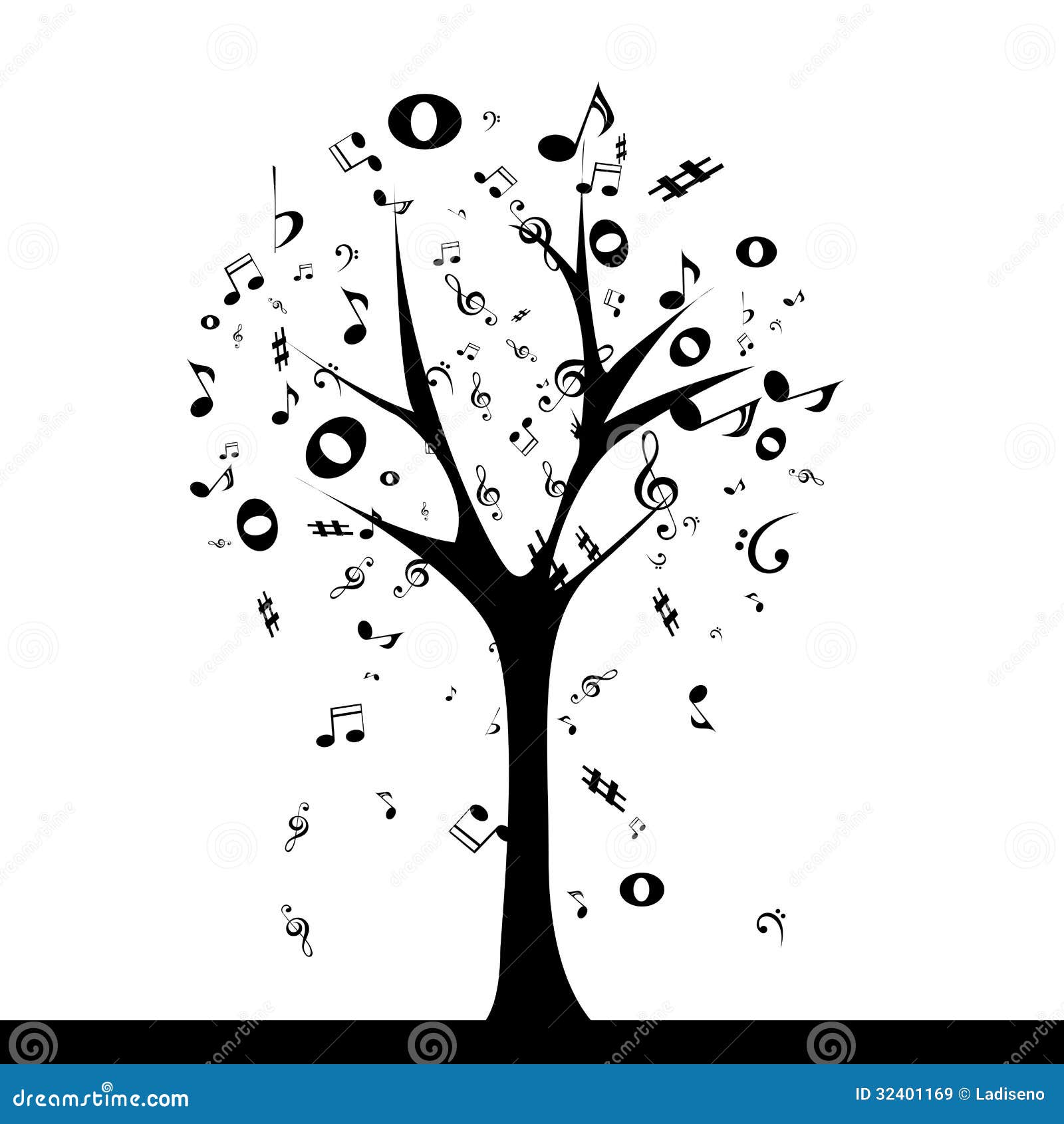 Music tree stock vector. Illustration of evolution, fashion - 32401169