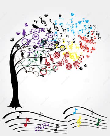 Music tree stock vector. Illustration of graphic, ideas - 32203898