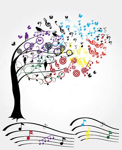 Music tree stock vector. Illustration of graphic, ideas - 32203898