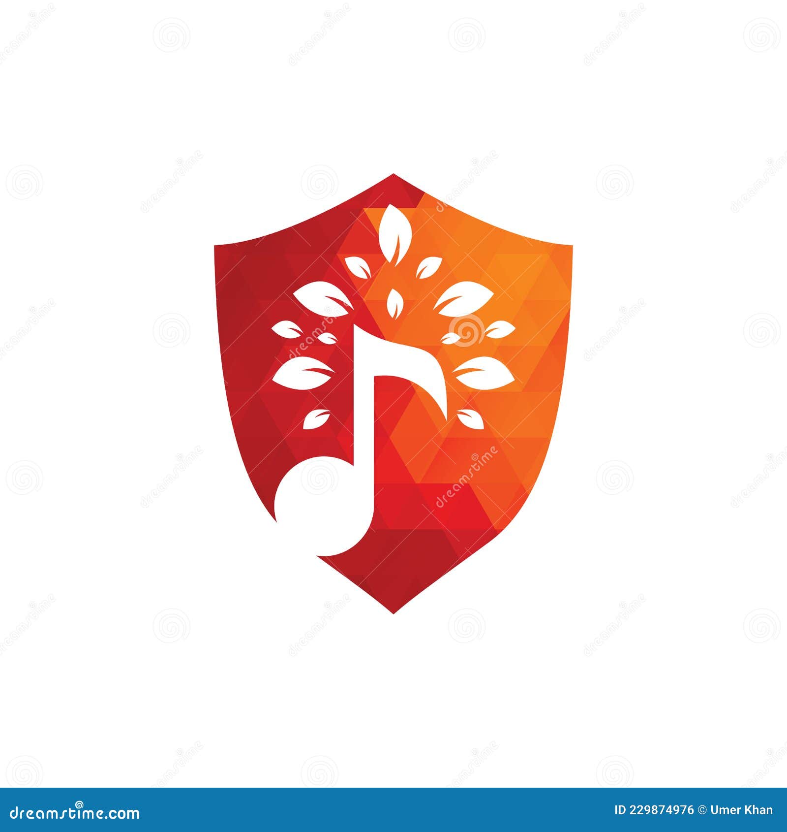 Music tree logo design. stock vector. Illustration of leaf - 229874976