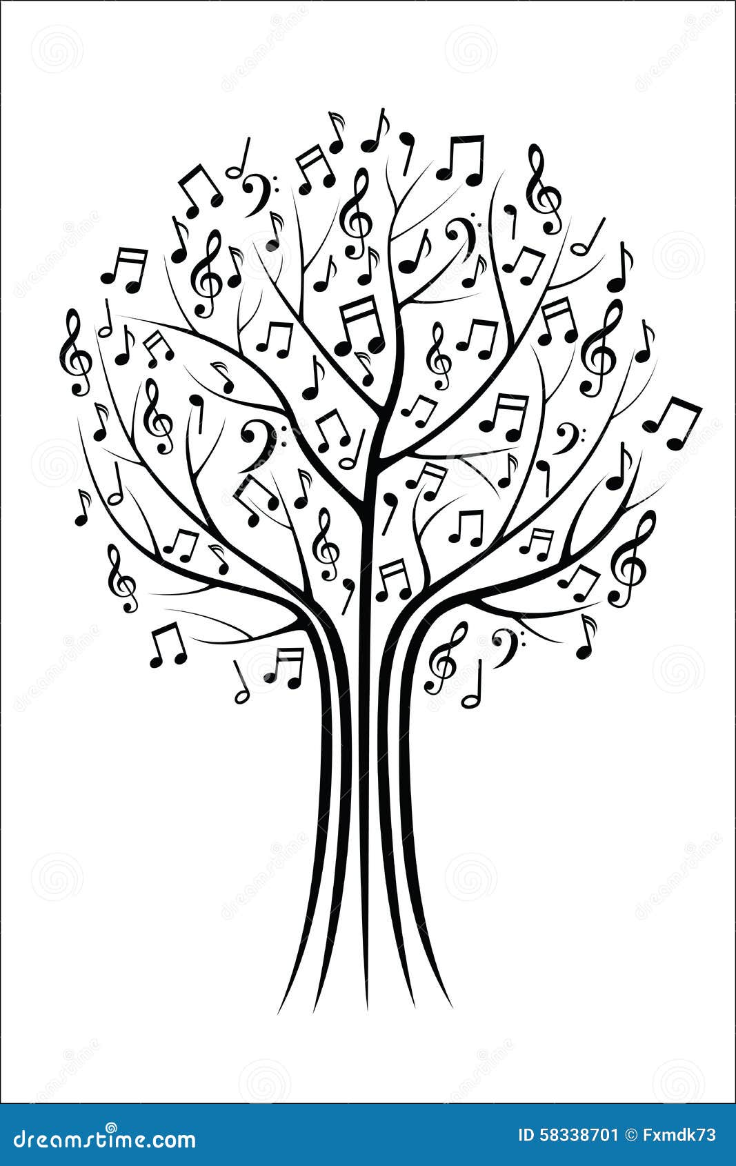 Music tree stock vector. Illustration of growing, abstract - 58338701