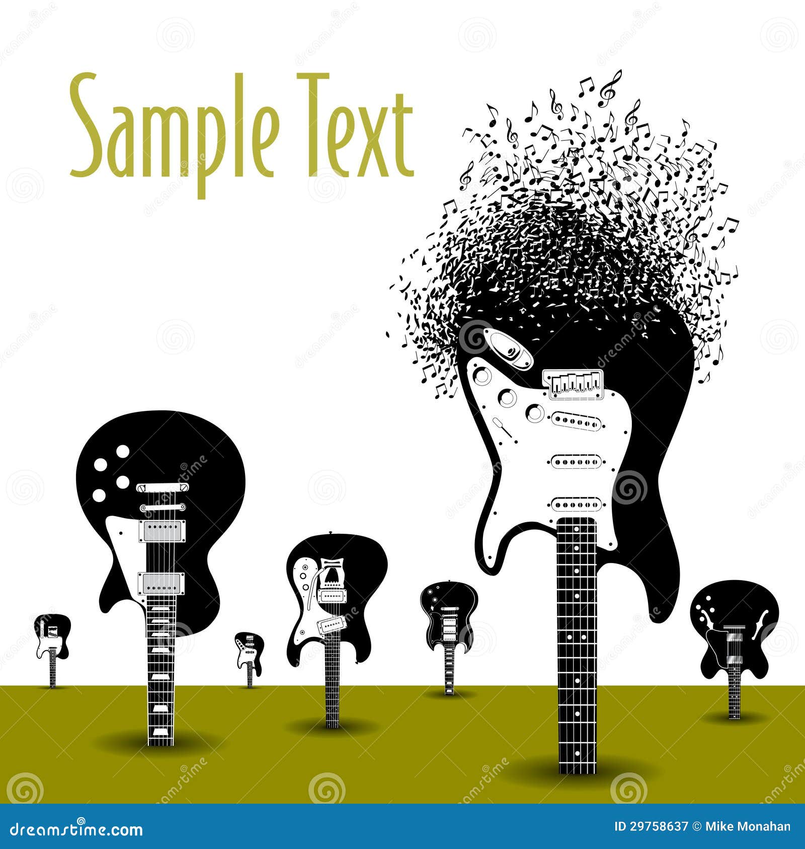 Music trees illustration stock vector. Illustration of field - 29758637