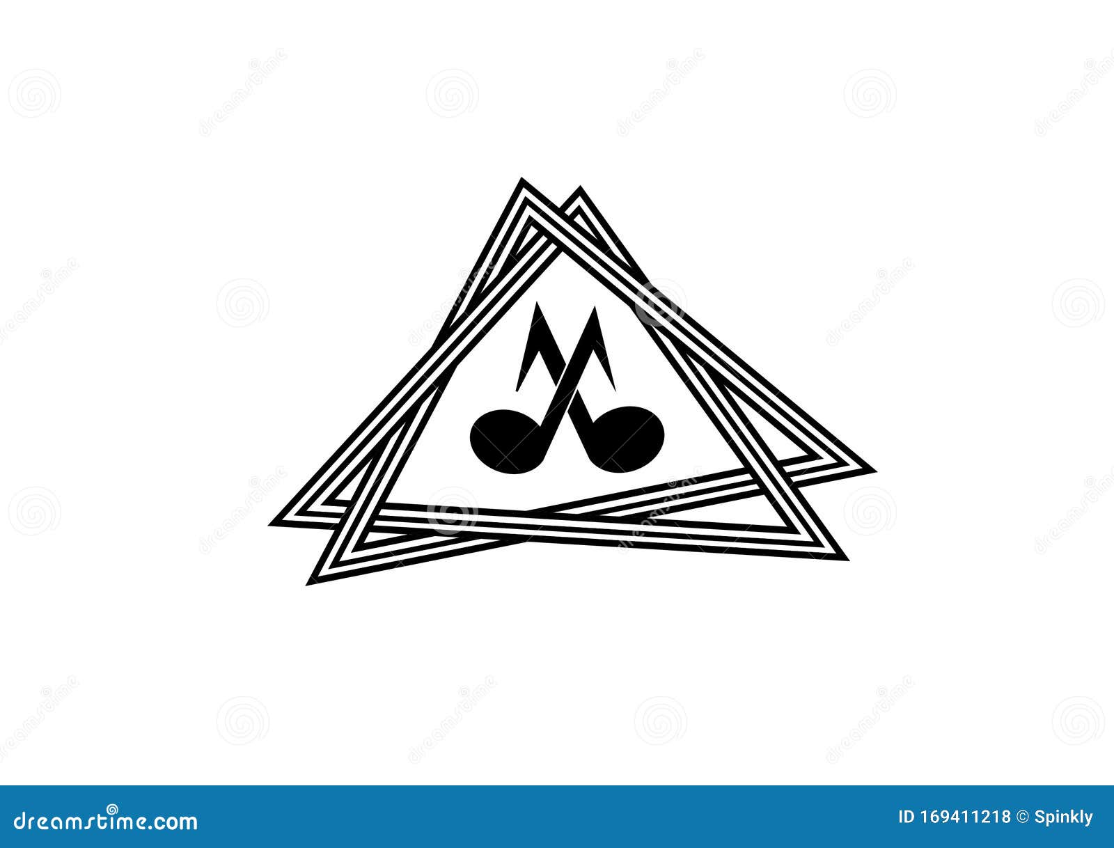 Music in a Triangle for Use As Icon Stock Vector - Illustration of ...