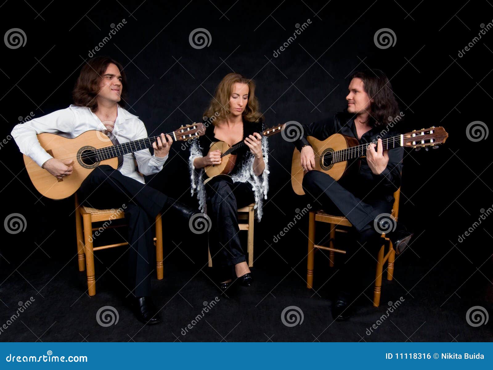 Music trio stock photo. Image of guitar, white, color - 11118316