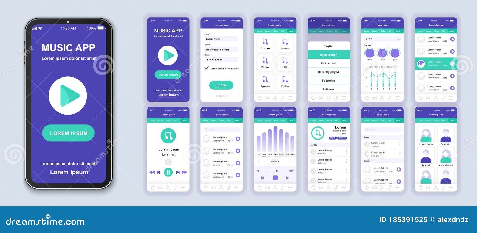 Music UI Mobile App Interface Design Vector Stock Vector - Illustration ... Music UI Mobile App Interface Design Vector Stock Vector - Illustration ...