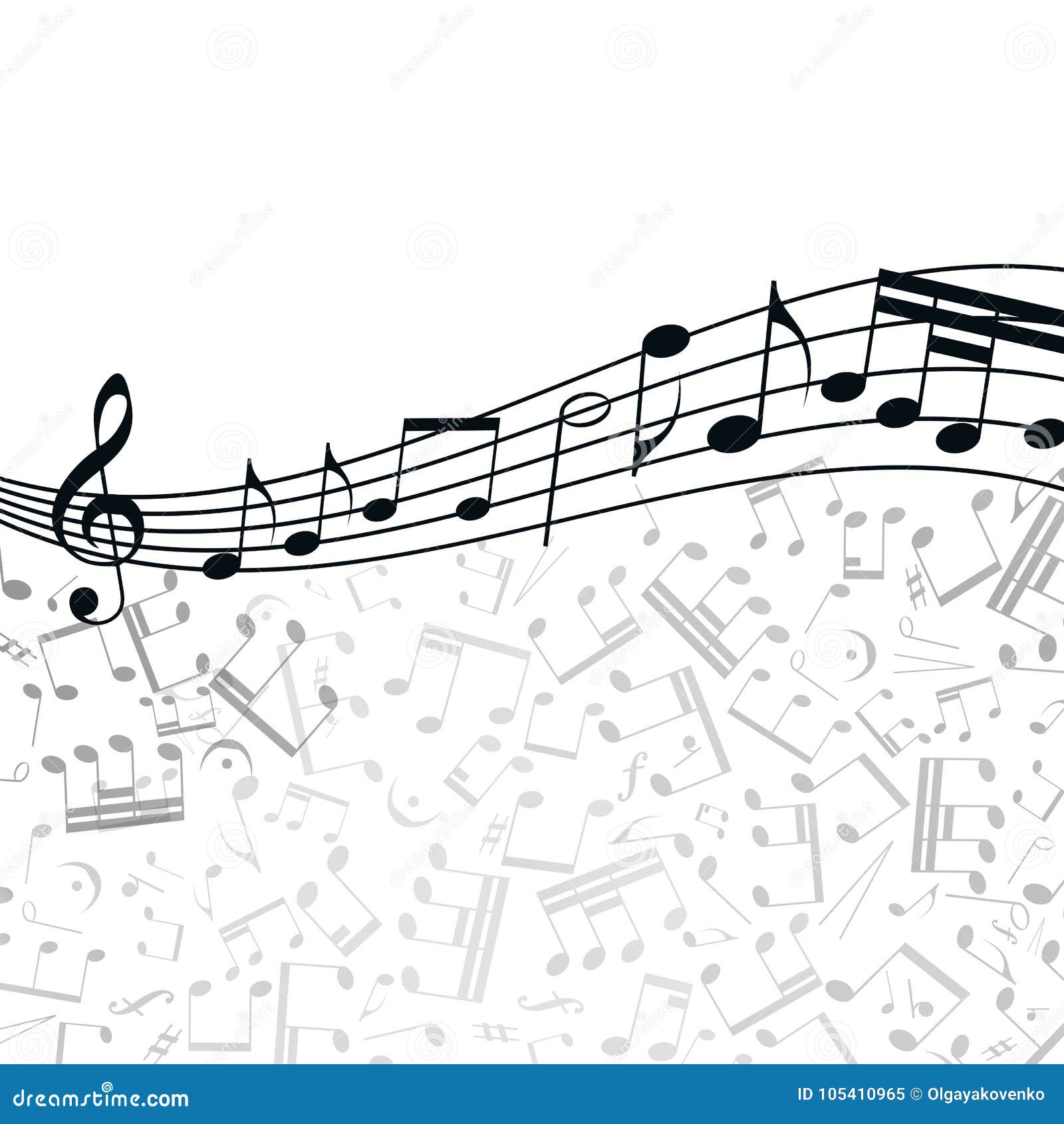 Vector Music Background: Melody, Notes, Key. Stock Vector ...