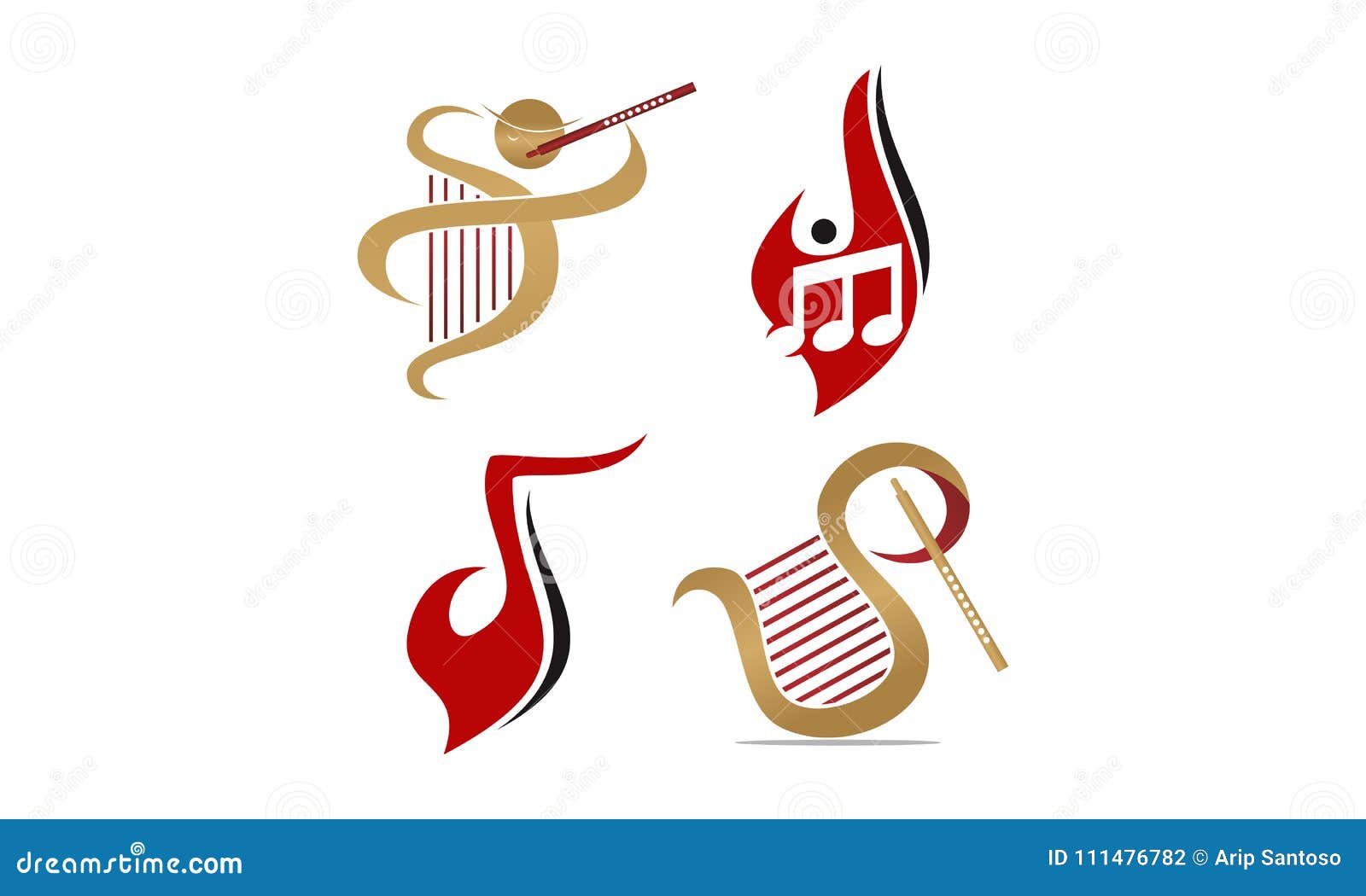 Music Vector Template Set stock vector. Illustration of note - 111476782