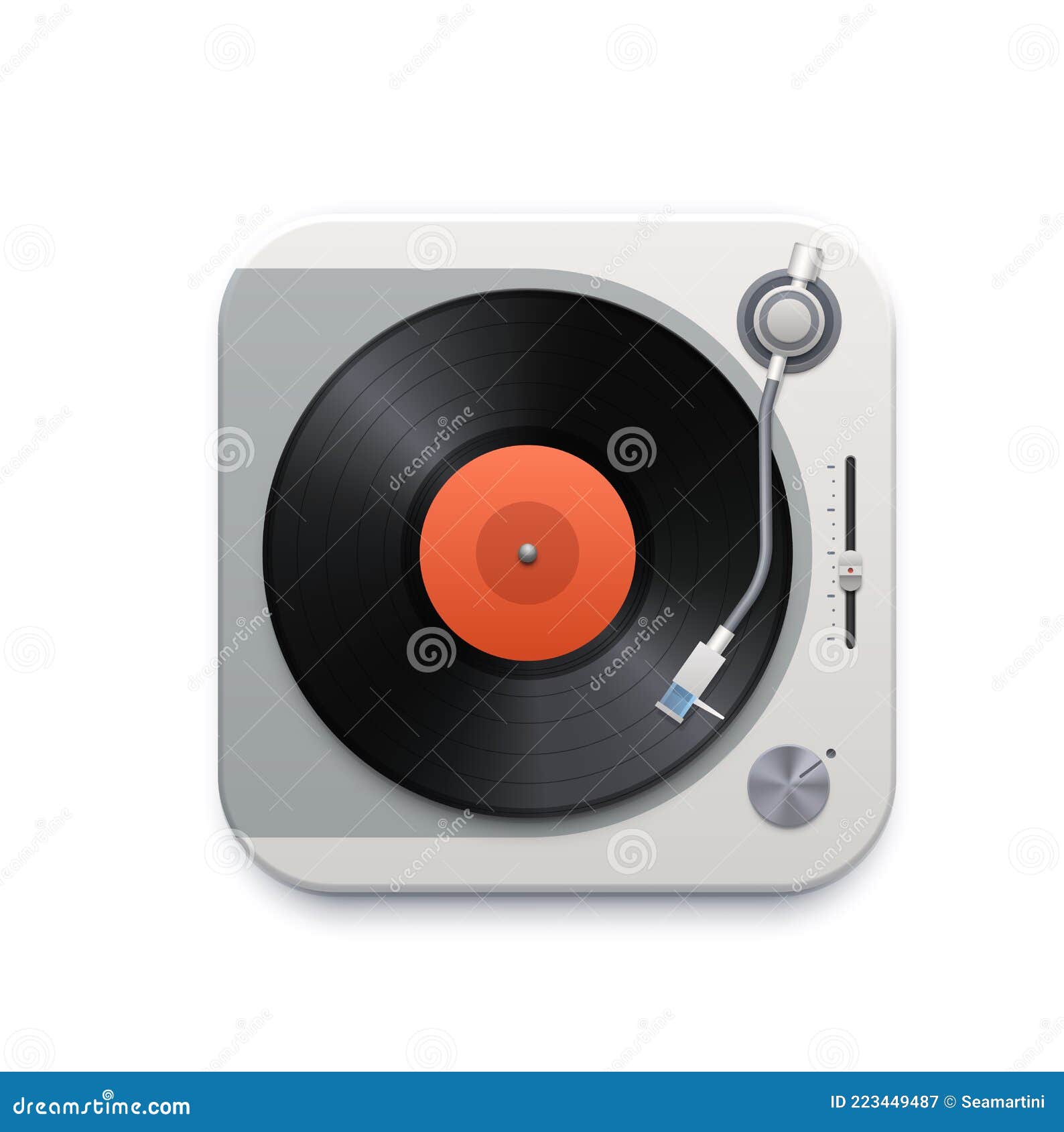 Music Vinyl Disk Player Interface Icon, Gramophone Stock Vector ...