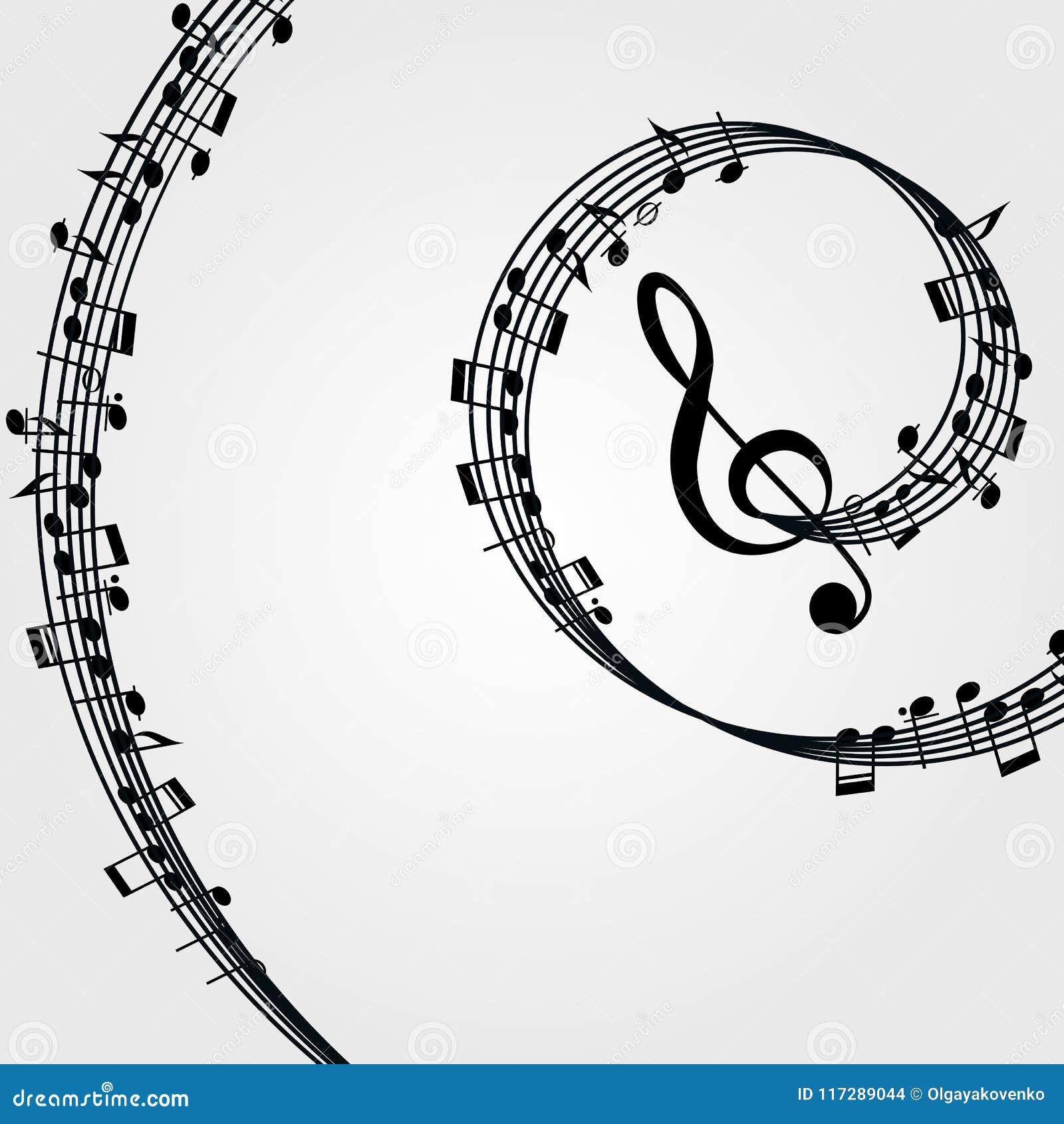 Music Wave Background: Melody, Notes, Key. Stock Vector - Illustration ...