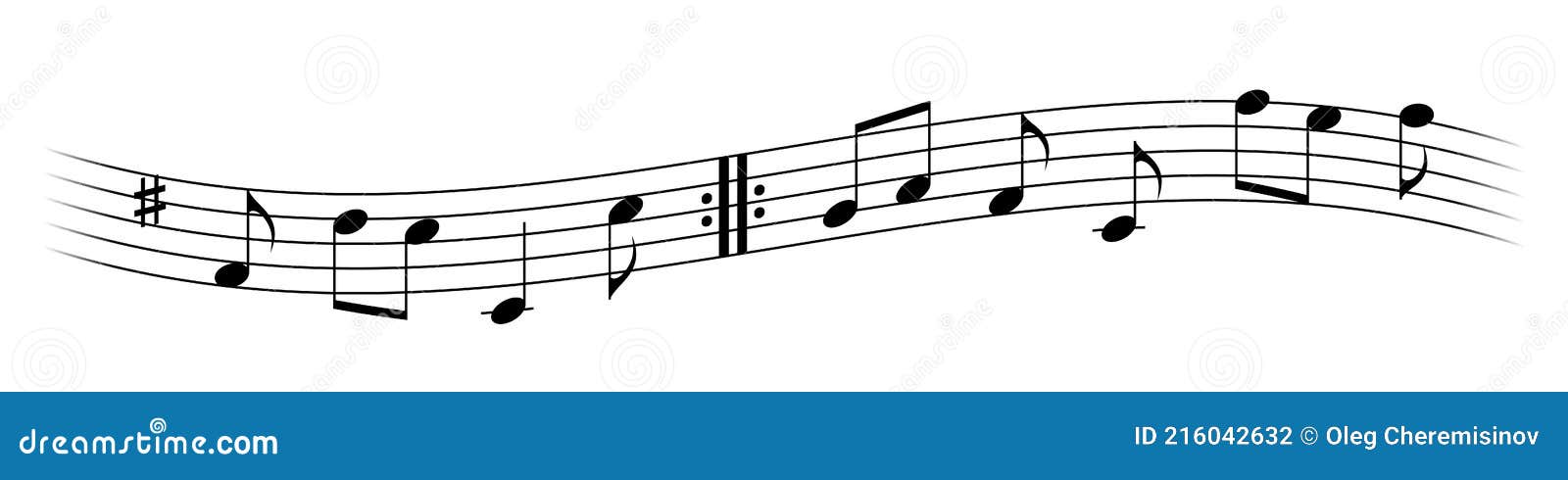 Music Wave Made by Notes. Vector Black Musical Design Elements Isolated ...