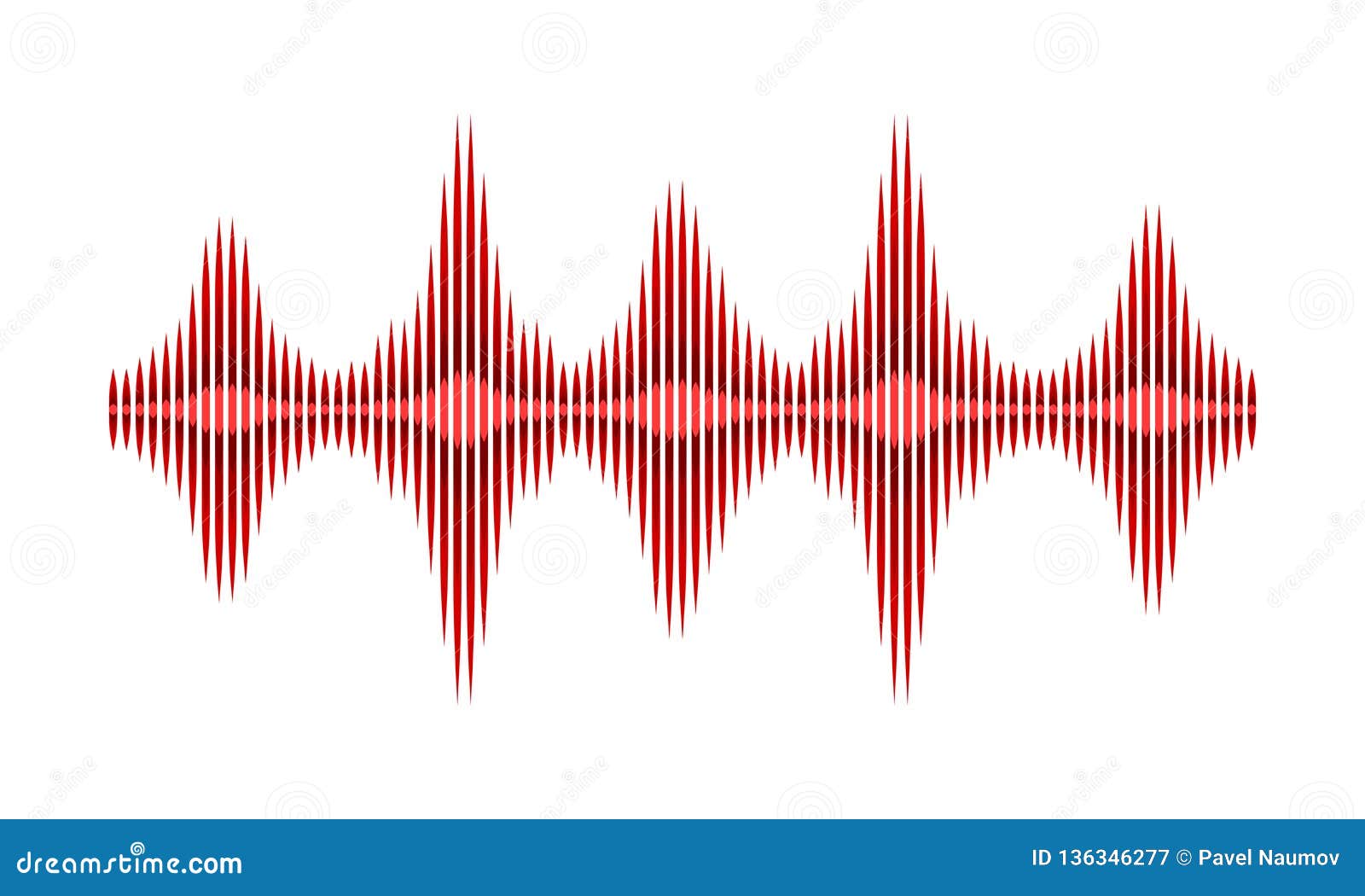 Music Wave Pattern. Digital Audio Equalizer. Bright Red Sound Pulse ...