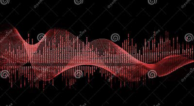 Music wave- red stock illustration. Illustration of graph - 3386291