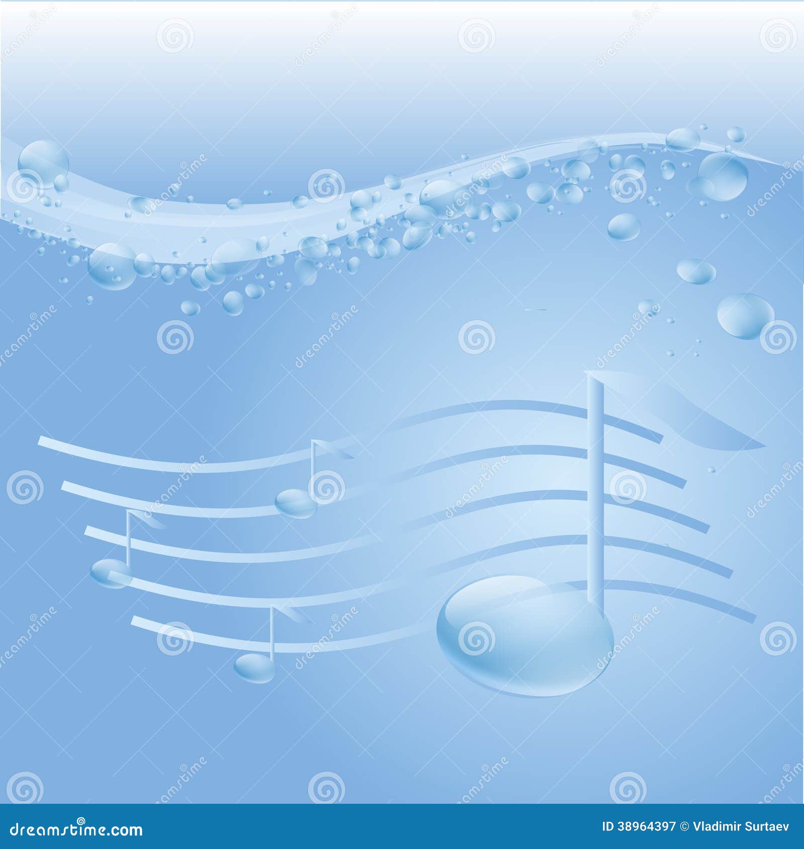 Music wave stock vector. Illustration of blue, musical - 38964397