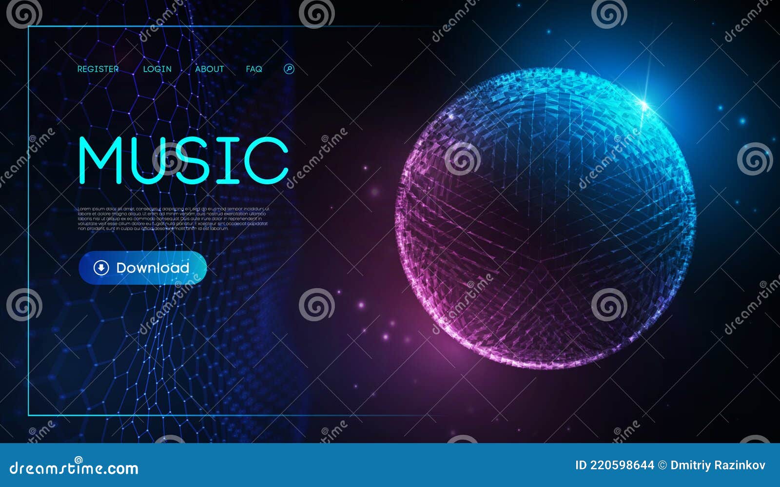 Music Wave Technology Sphere.Vector Particle Big Data Visualisation of ...