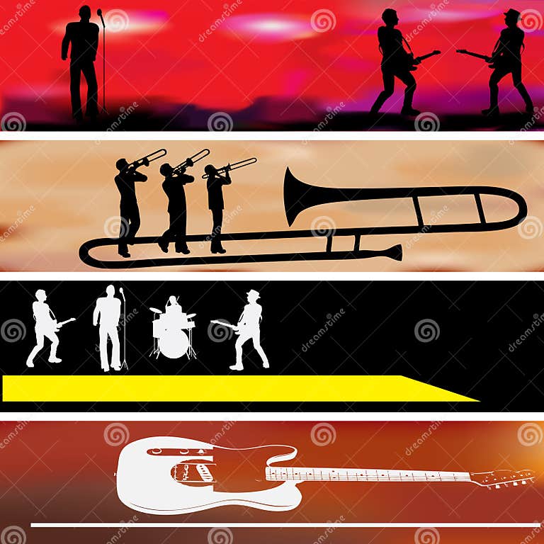 Music Web Banner Templates stock vector. Illustration of template ...