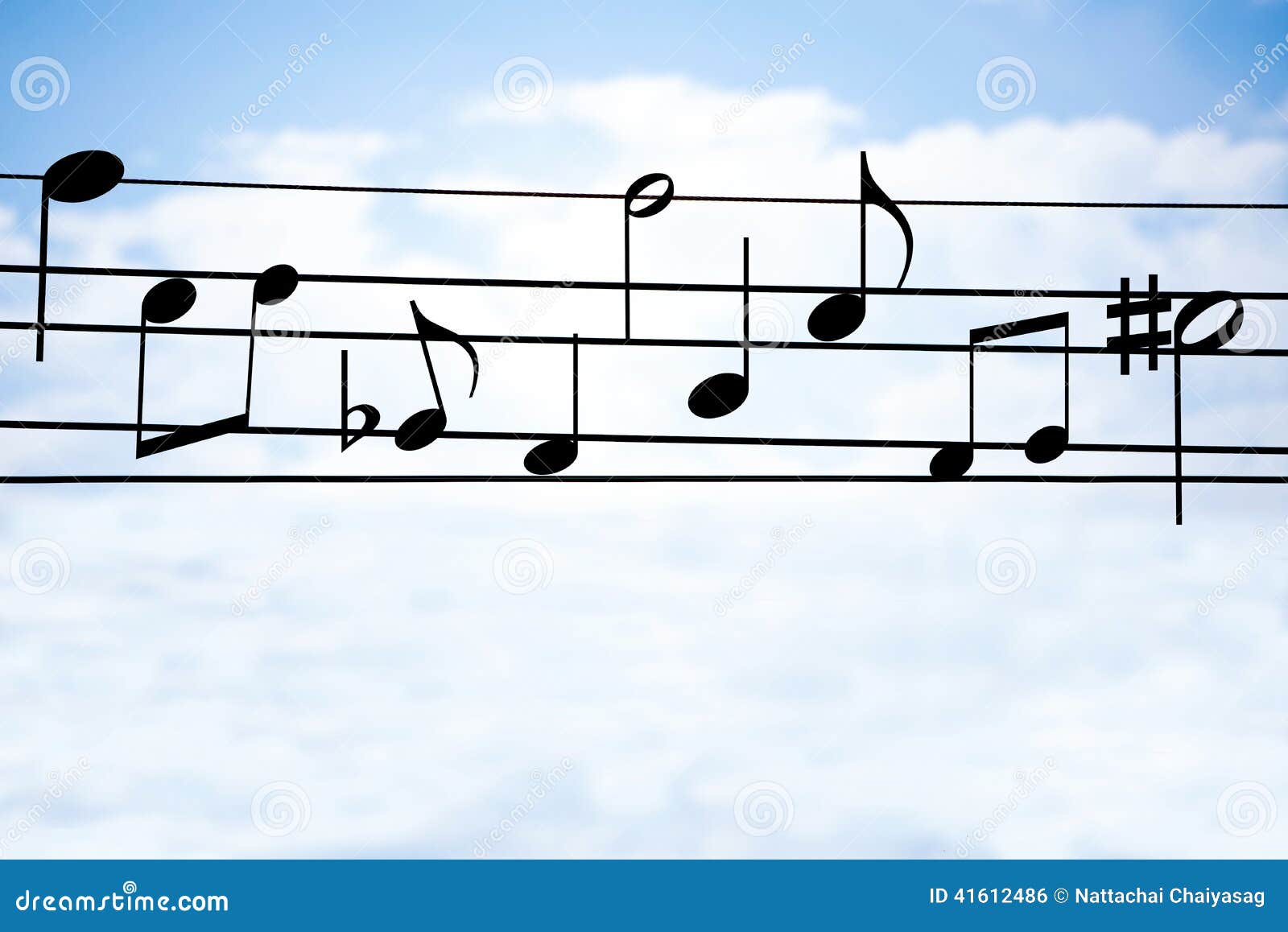 Music on wire stock photo. Image of eight, note, cable - 41612486