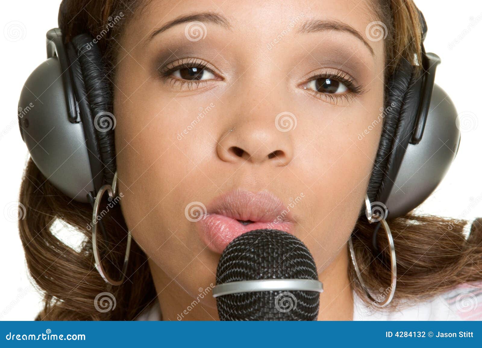 Music Woman stock photo. Image of listening, music, recording - 4284132