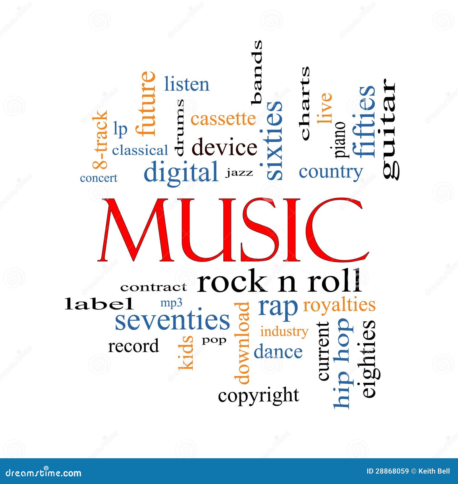 Music Word Cloud Concept stock illustration. Illustration of future ...
