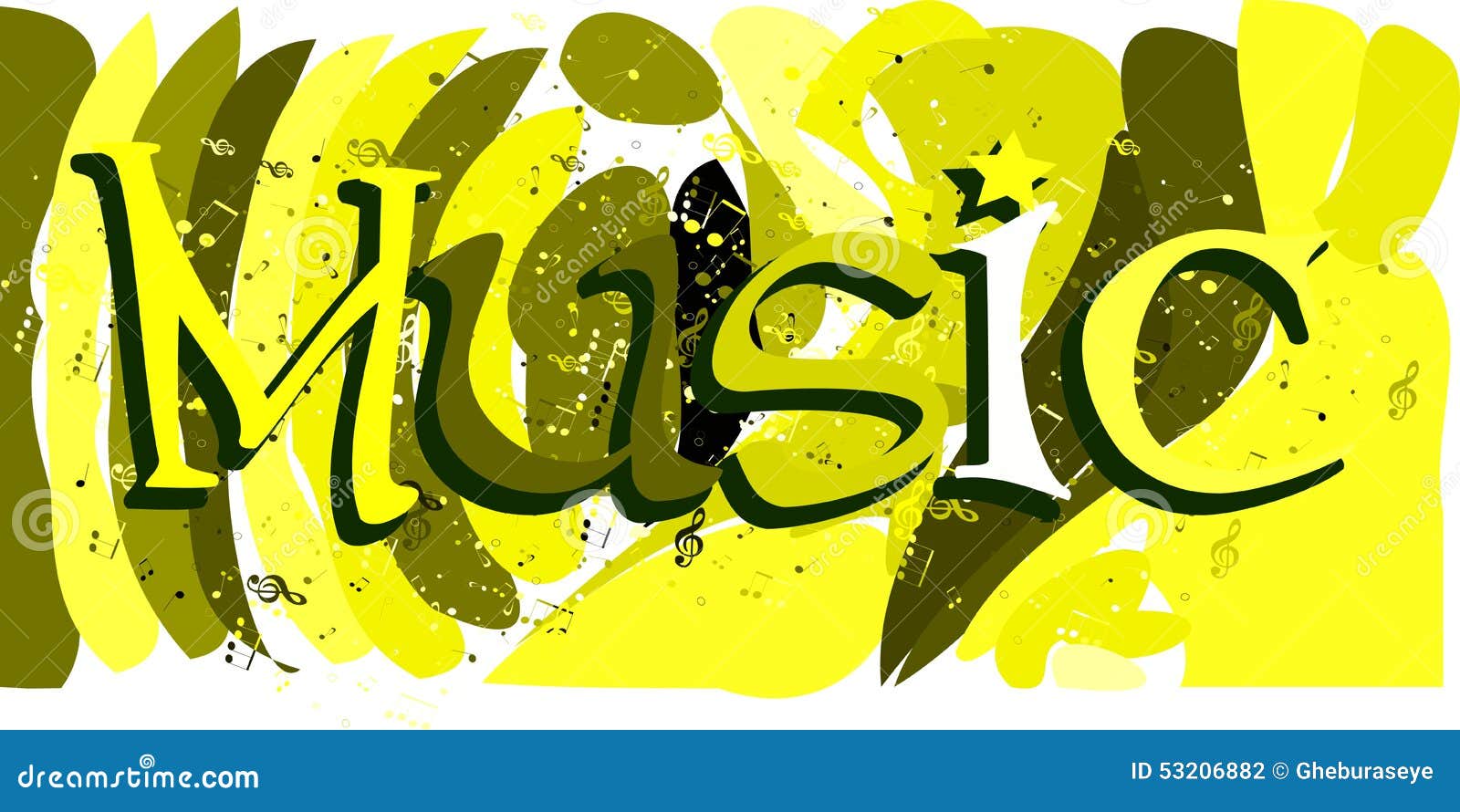 Music Word with Notes on Background Isolated Stock Vector ...