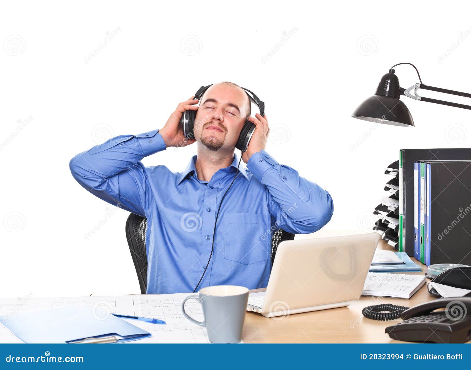 Music at work stock photo. Image of caucasian, business - 20323994