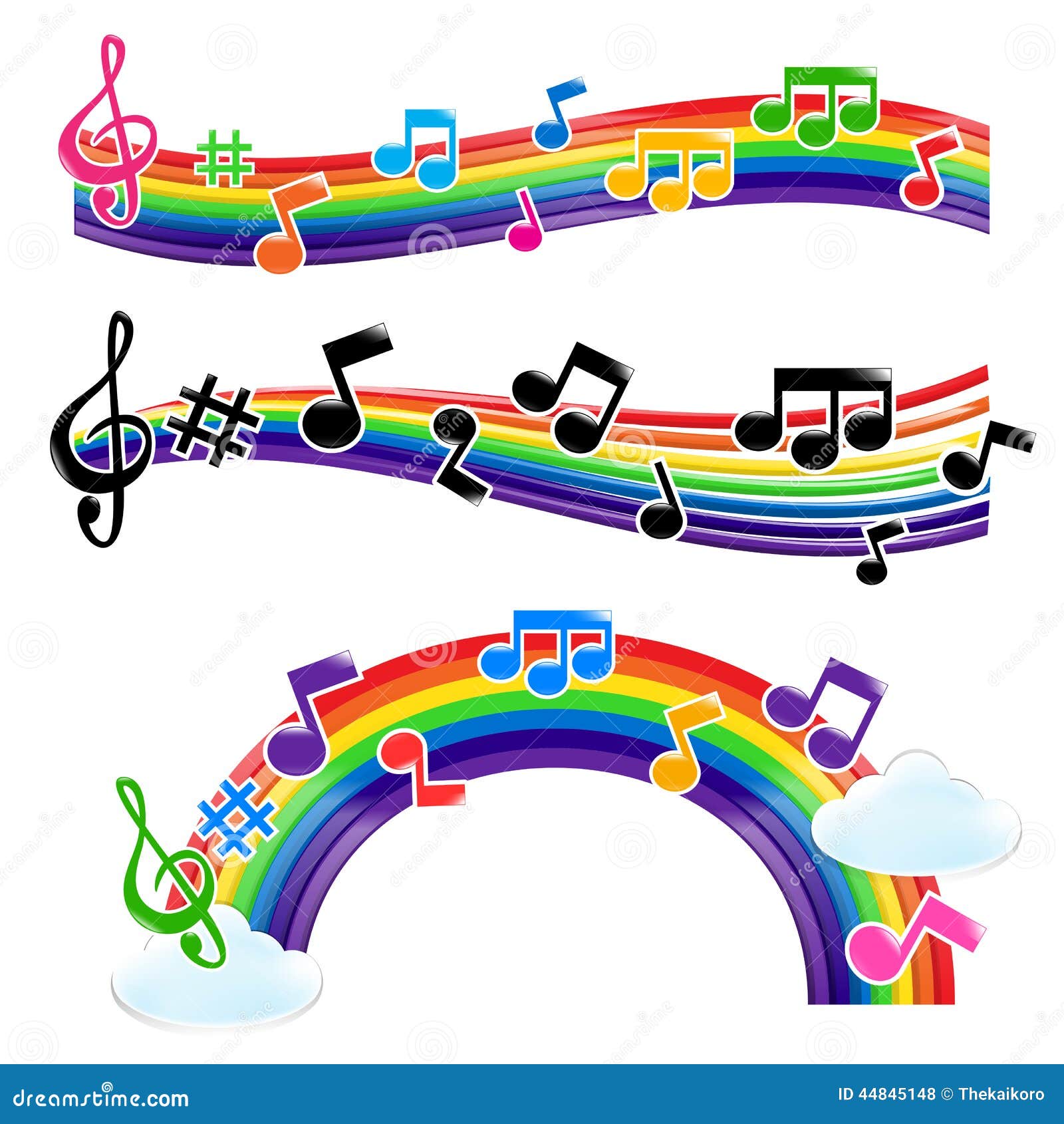 Musica del Rainbow illustrazione vettoriale. Illustrazione di contesto ...