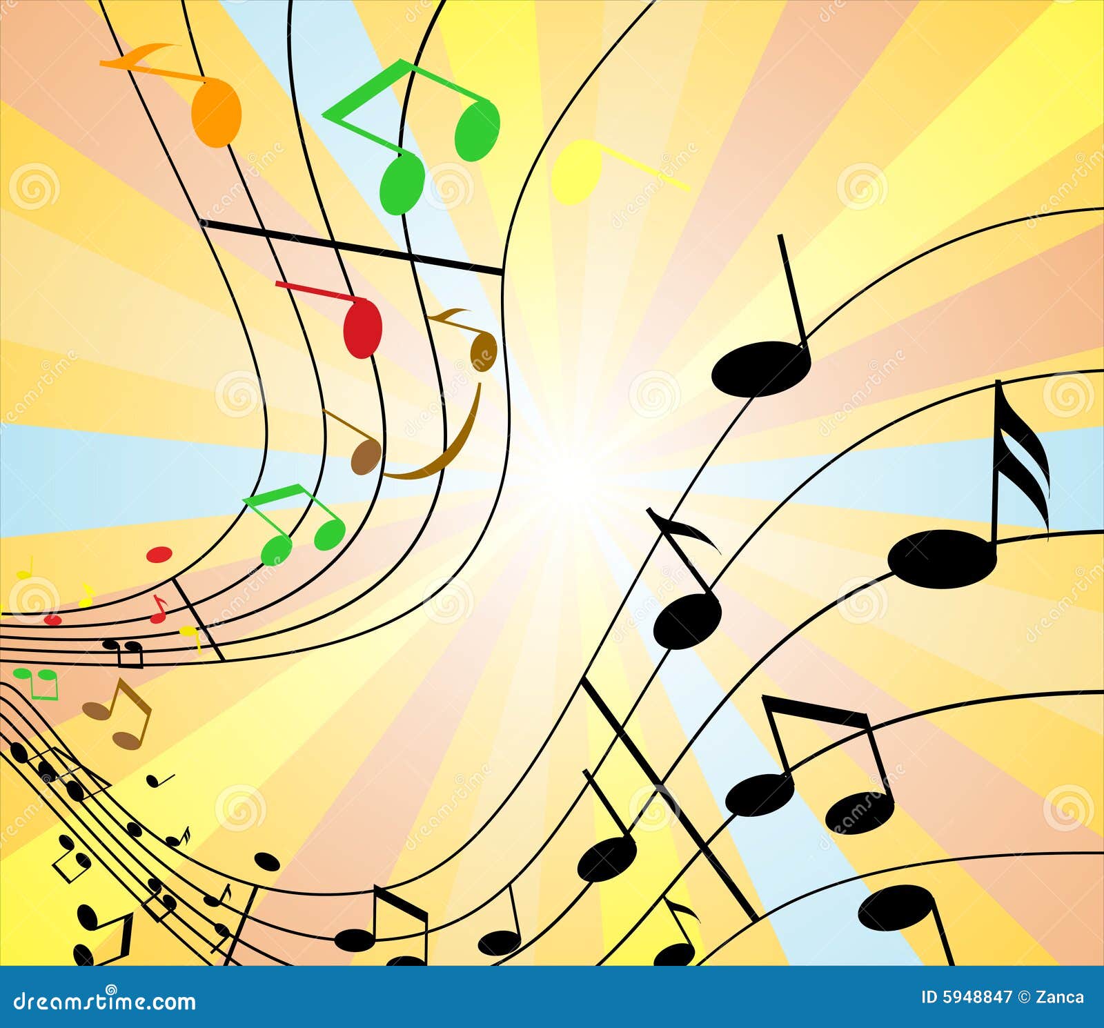 Musica di colore illustrazione vettoriale. Illustrazione di suono - 5948847