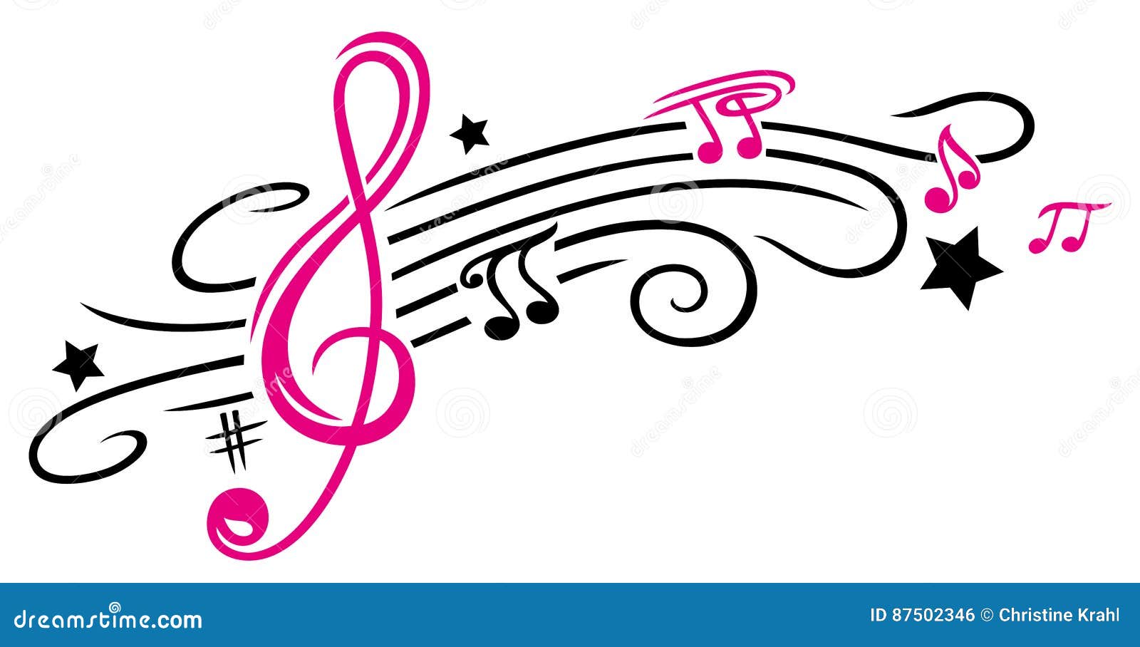 Musica, note e chiave illustrazione vettoriale. Illustrazione di ...