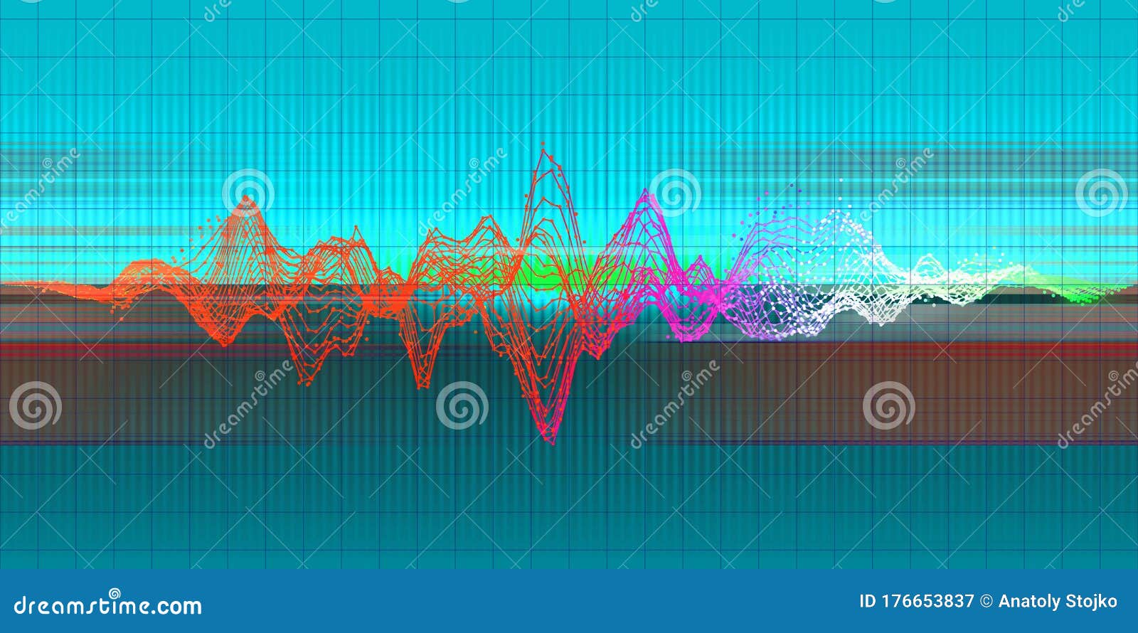Musical Abstract Tech Background. Color Concept Digital Sound Tech ...