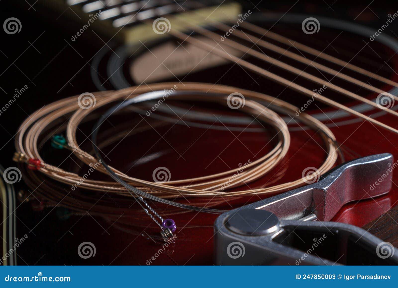 Musical Accessories for Acoustic Guitar Stock Image - Image of musical ...