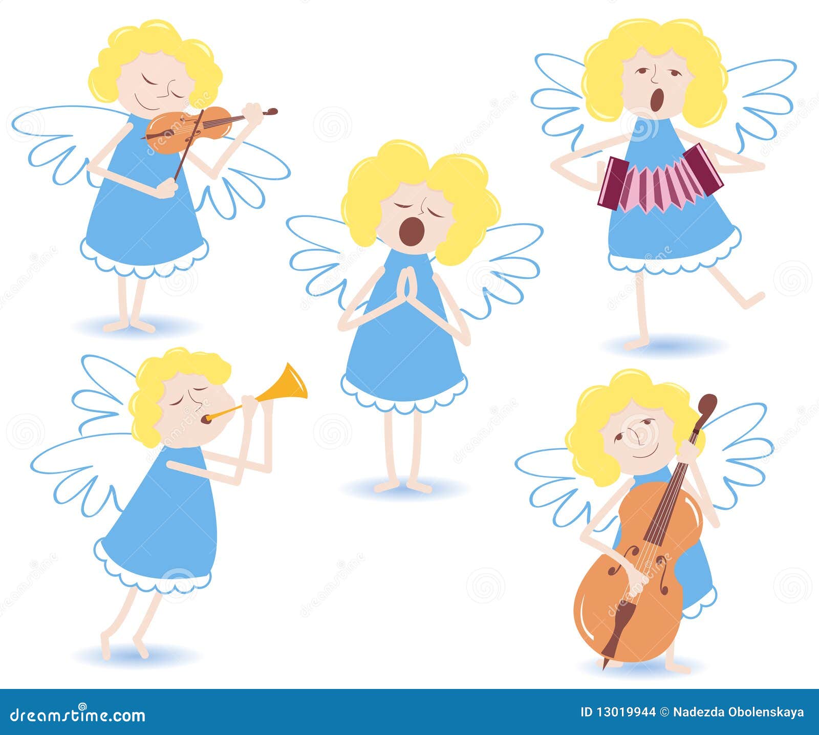 Musical angels. stock vector. Illustration of heavenly - 13019944