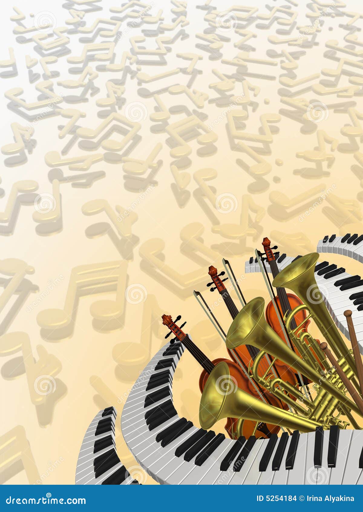 Musical Background With Hand Drawn Words Don`t Stop The Music And ...