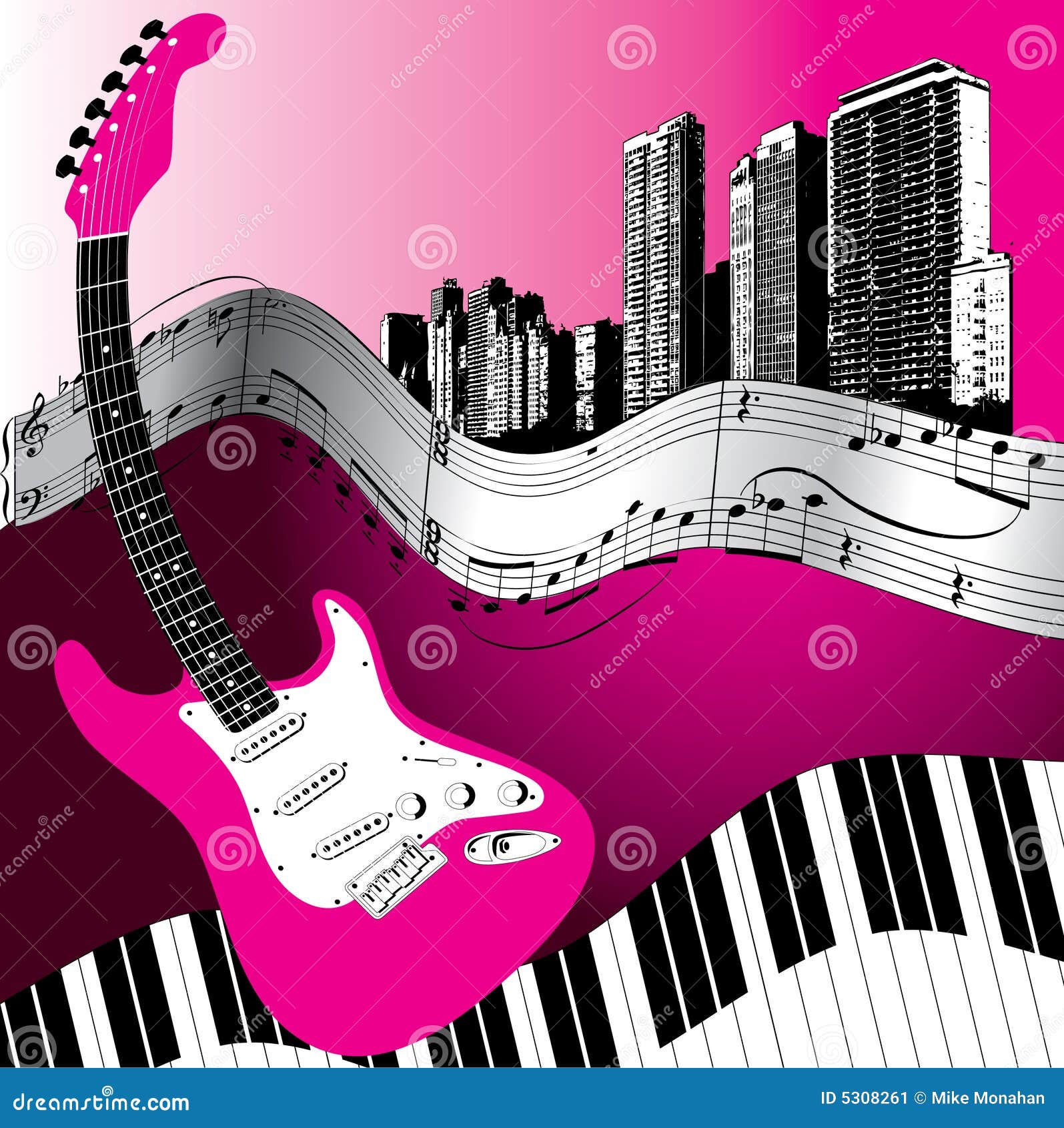 Musical Background Design stock vector. Illustration of space - 5308261
