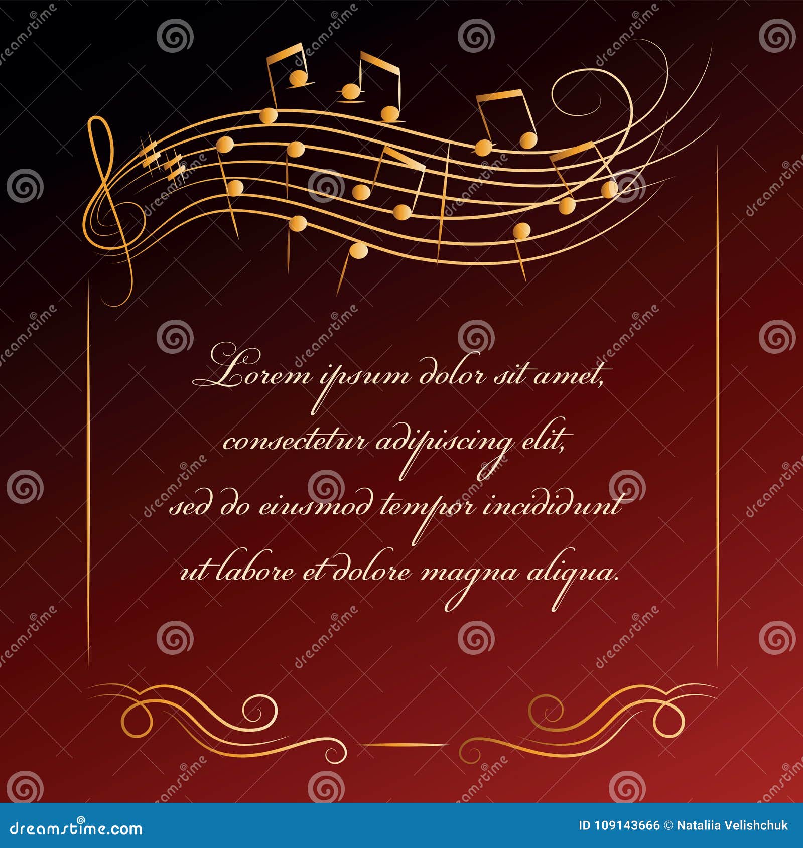 Musical Background. Frame with Notes Stock Vector - Illustration of ...