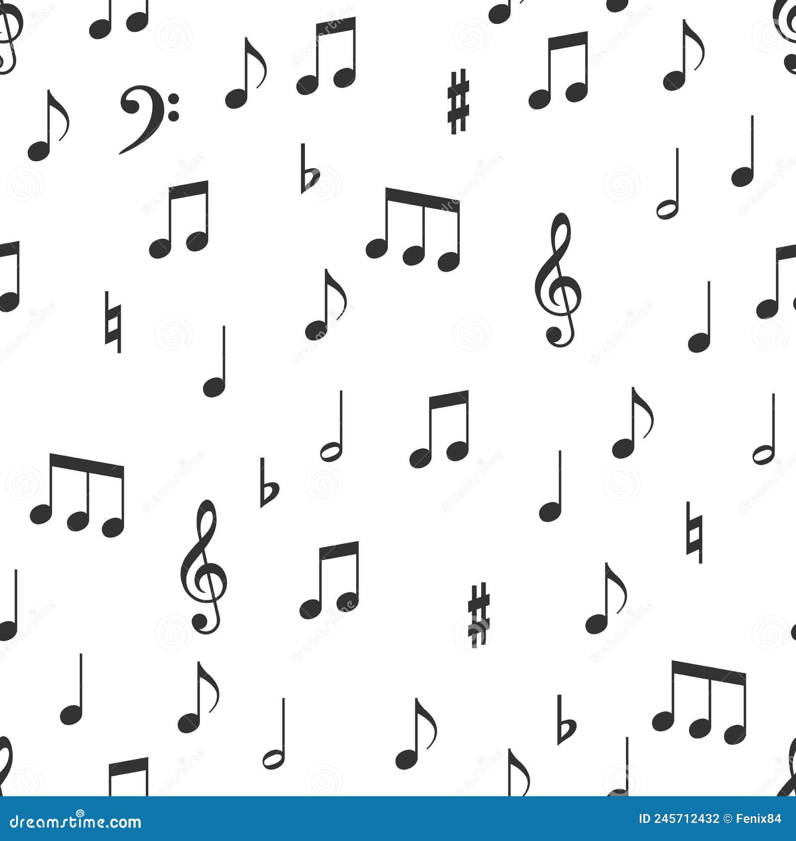 Musical Background. Music Notes and Musical Symbols, on a White ...