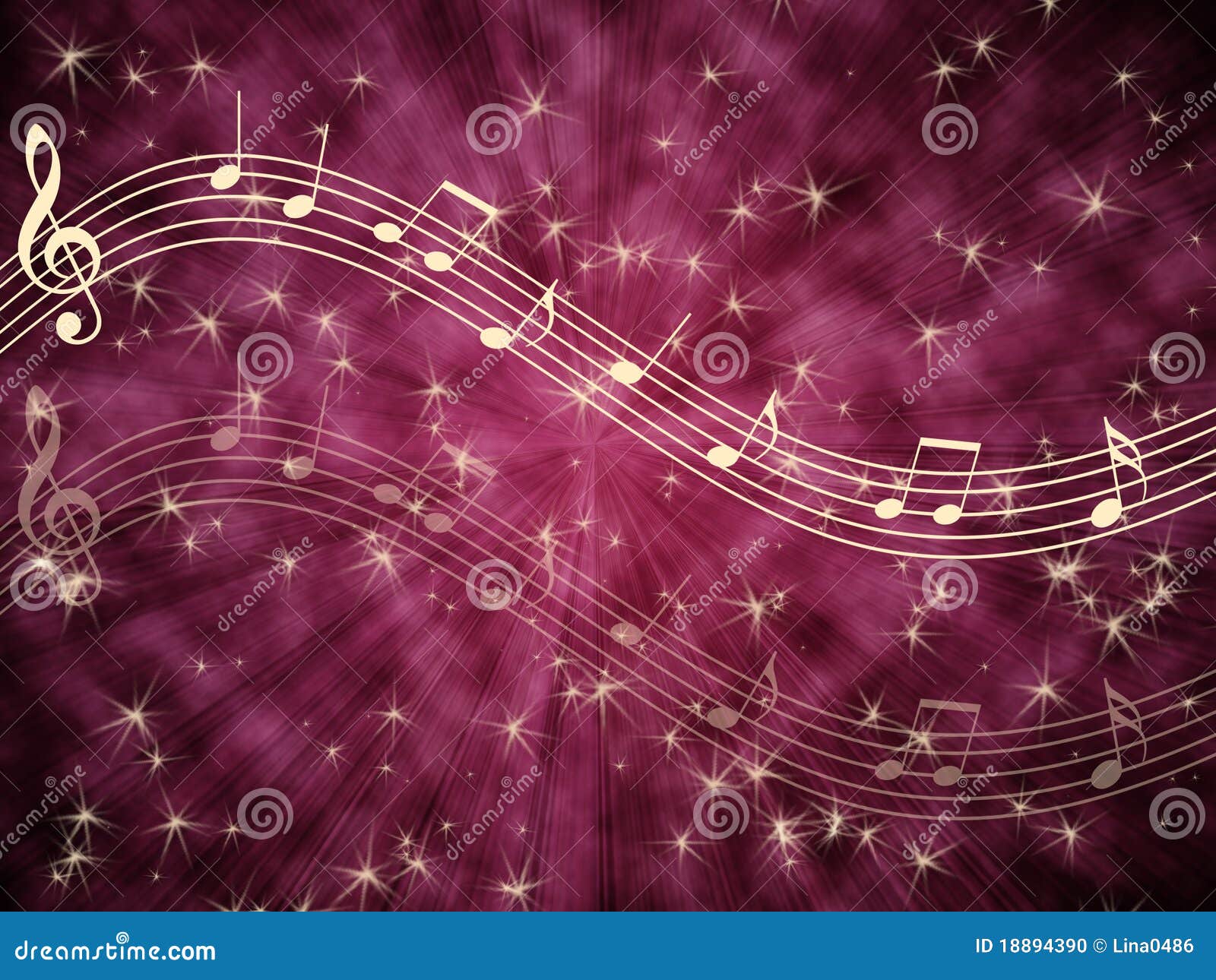 Musical Background with Notes Stock Illustration - Illustration of ...