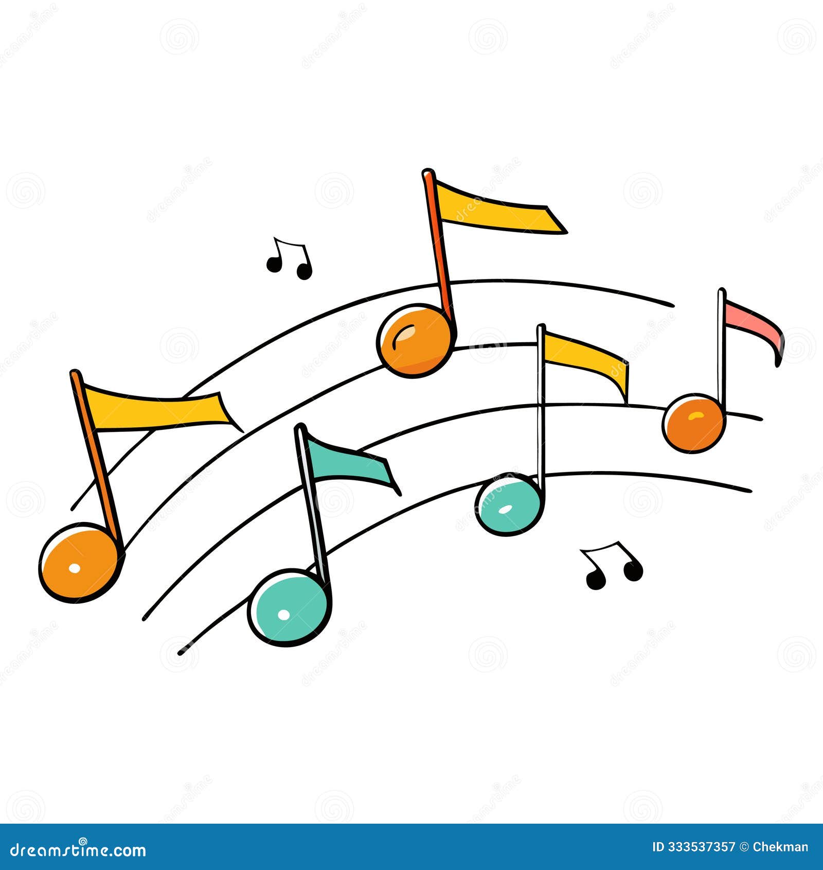 Musical Background with Notes. Flying Music Notes. Song Notation in ...