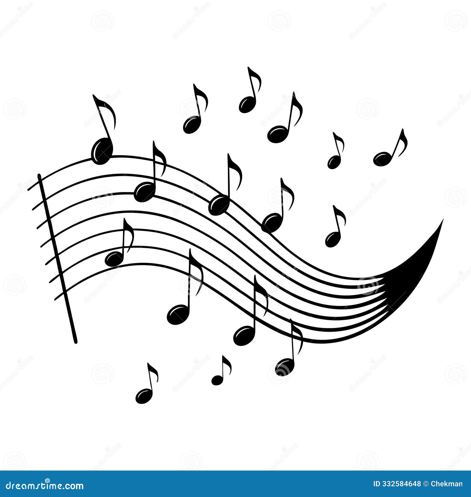 Musical Background with Notes. Flying Music Notes. Song Notation in ...