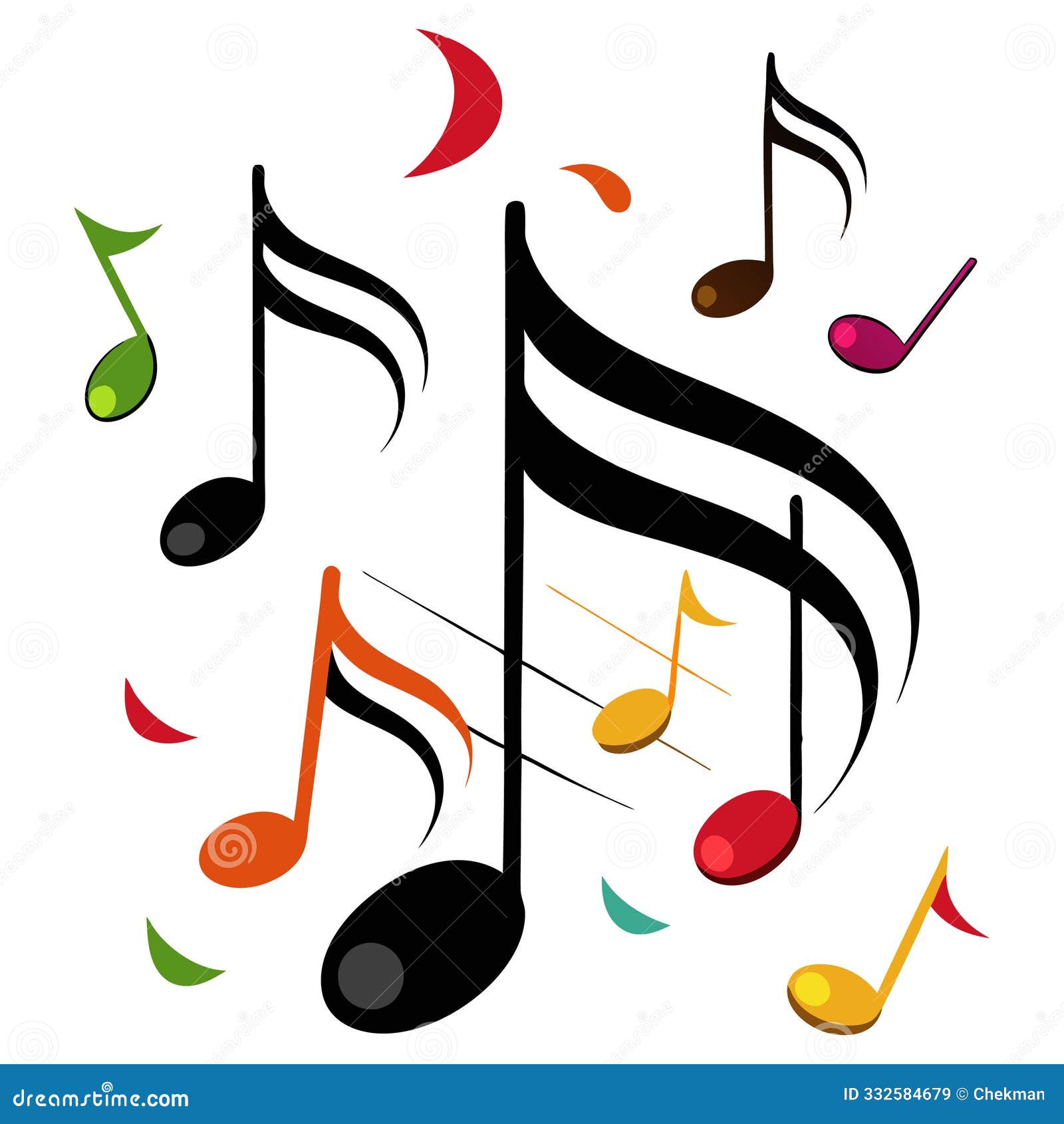 Musical Background with Notes. Flying Music Notes. Song Notation in ...