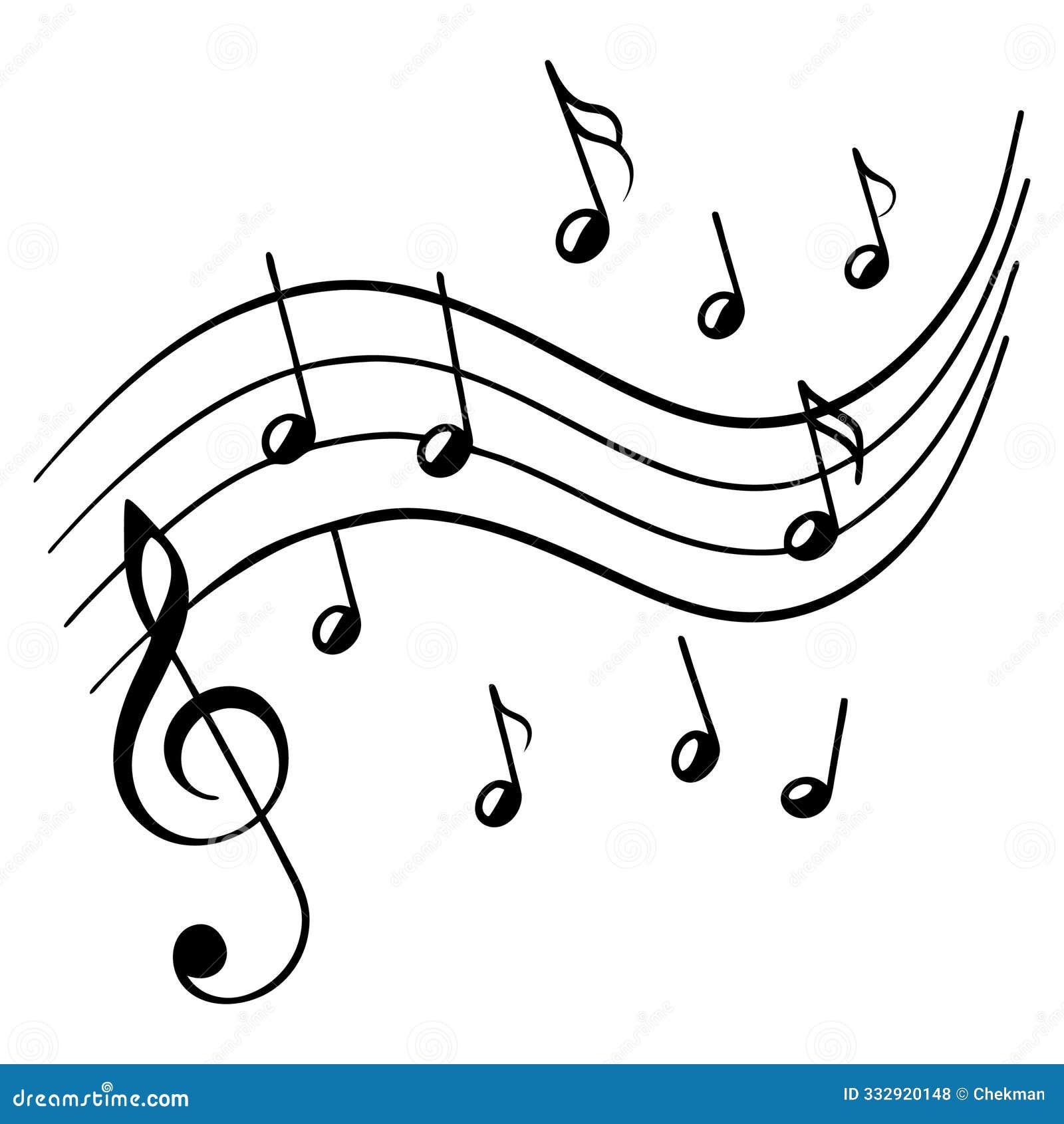 Musical Background With Notes. Flying Music Notes. Song Notation In ...