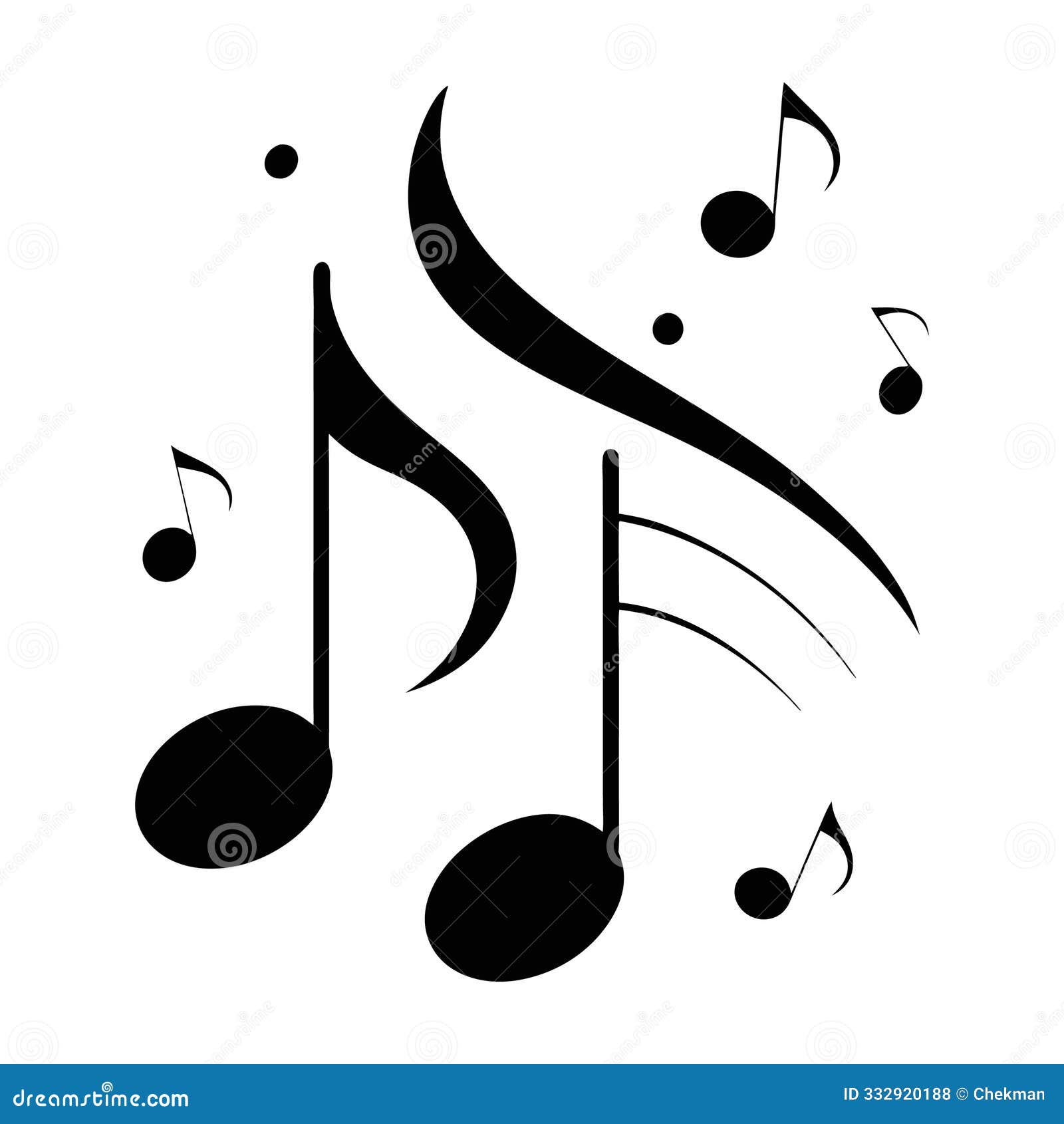 Musical Background With Notes. Flying Music Notes. Song Notation In ...