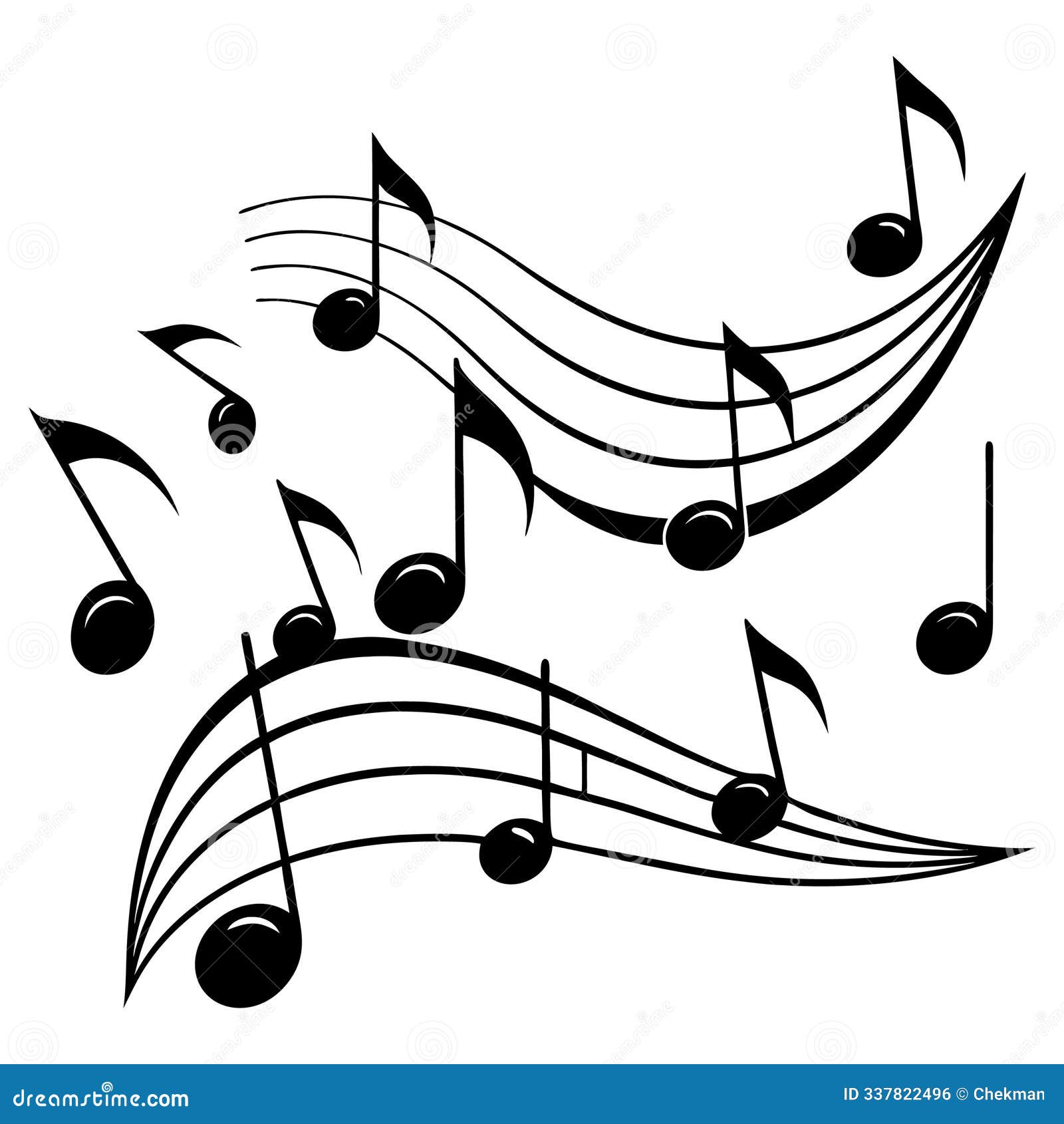 Musical Background with Notes. Flying Music Notes. Song Notation in ...