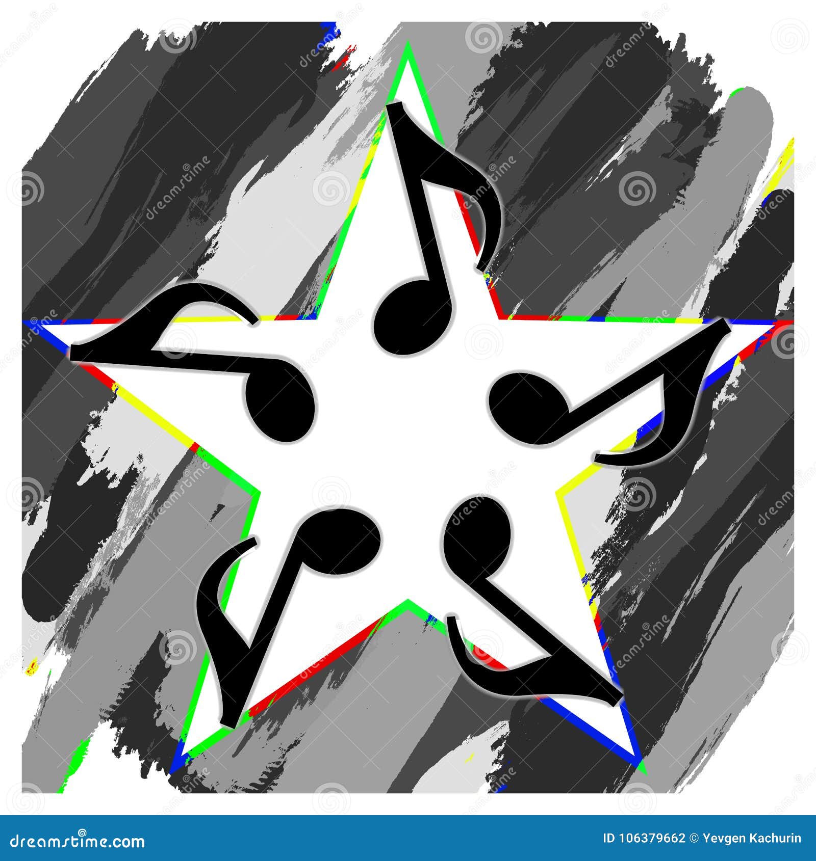 Musical Star from Musical Notation Col Stock Vector - Illustration of ...