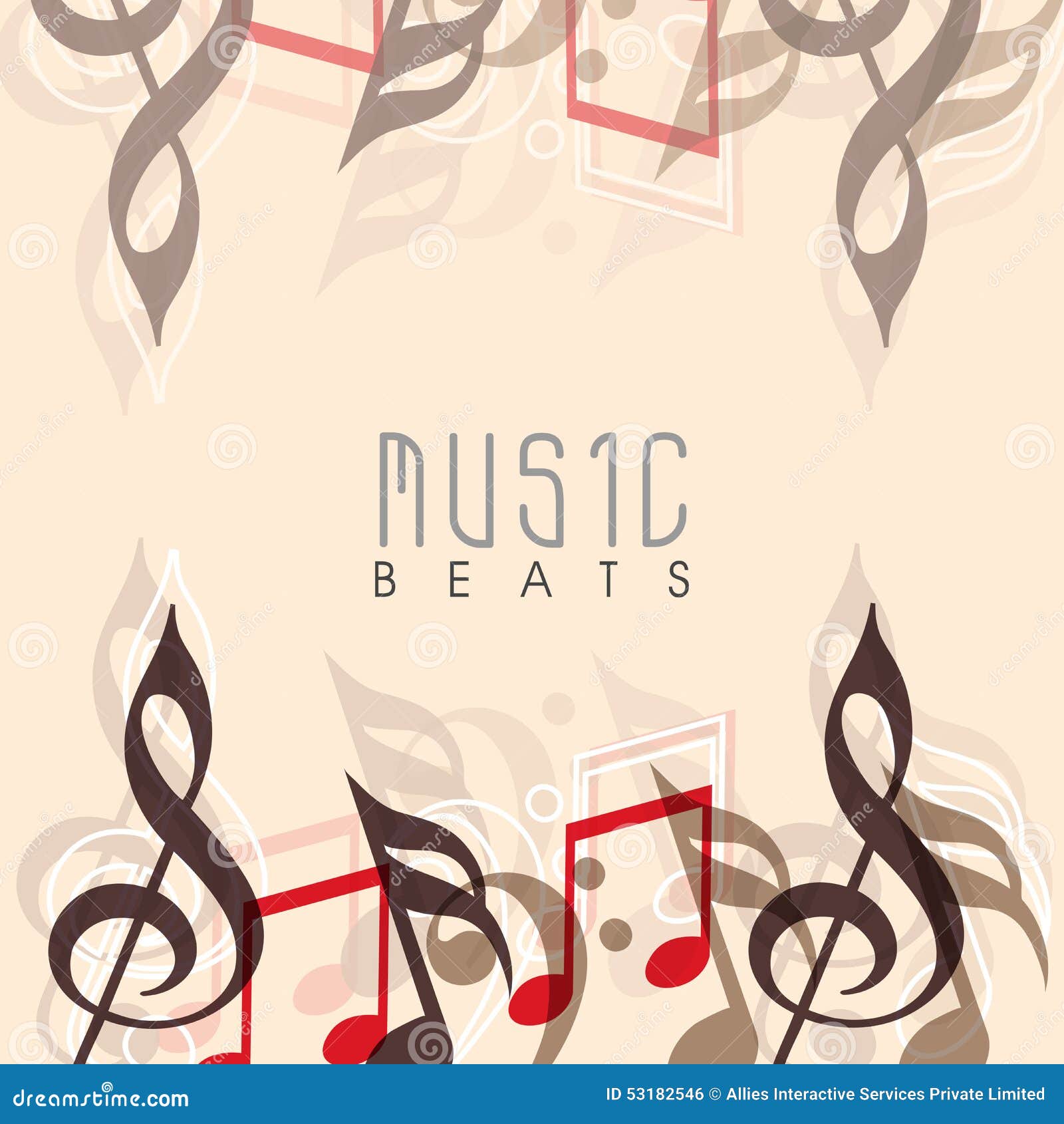 Musical Background with Stylish Text. Stock Illustration - Illustration ...