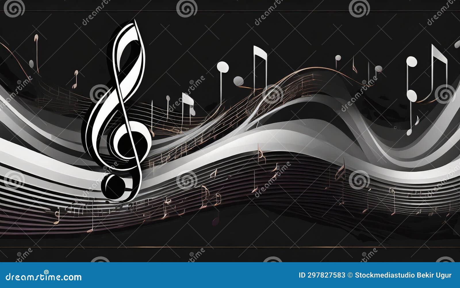 Musical Background with Treble Clef. Stock Illustration - Illustration ...